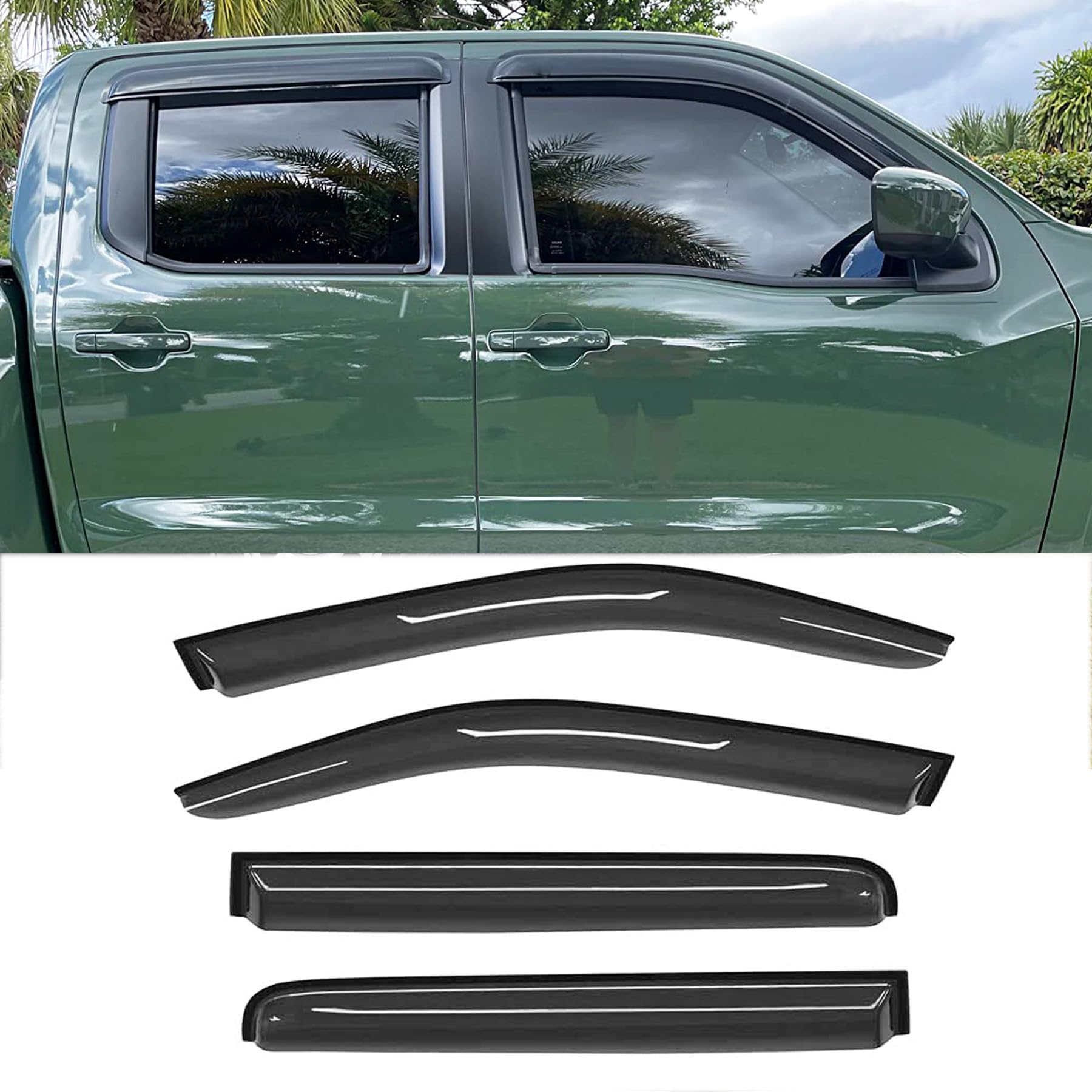 4 deflectores de viento originales inastillables a prueba de lluvia ...