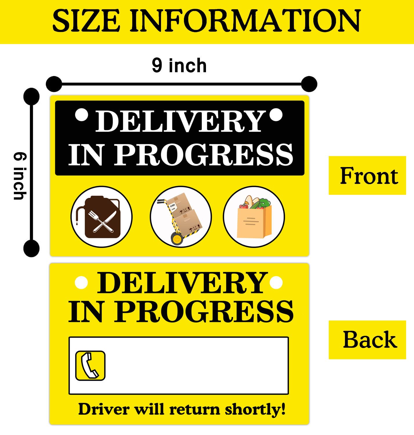 Snapklik.com : Delivery In Progress Sign For Delivery Driver Temporary ...