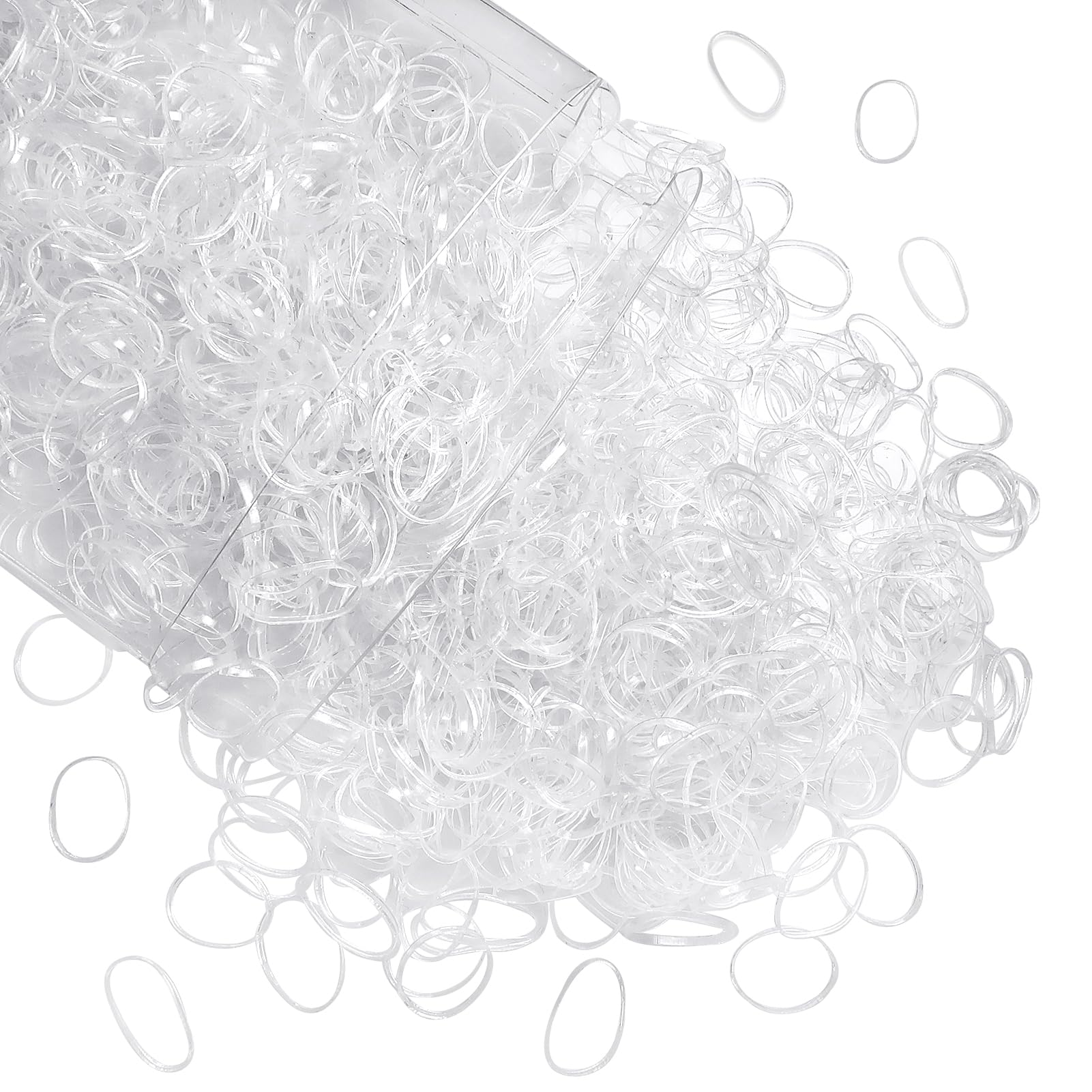 Amazon.com : TUUXI Clear Elastics Hair Bands 1500 Pcs Mini Hair Rubber ...
