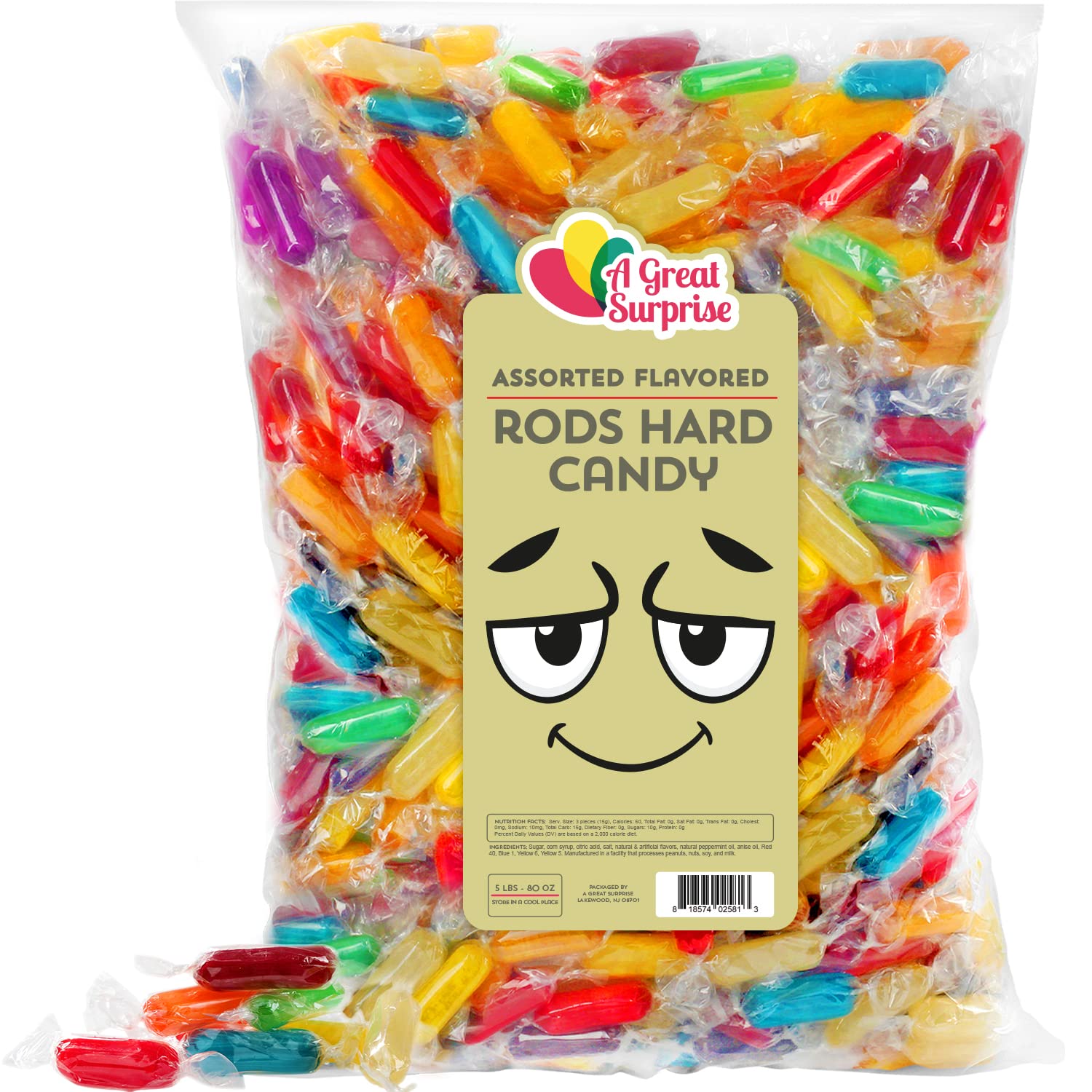 Snapklik.com : A Great Surprise Assorted Rods Hard Candy - 5 Pound Bag ...