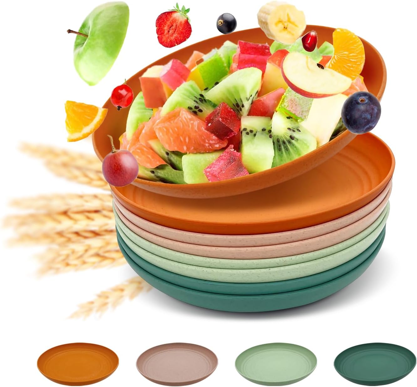 Amazon.com | Unbreakable Dinner Plates Set of 6, Lightweight Reusable ...