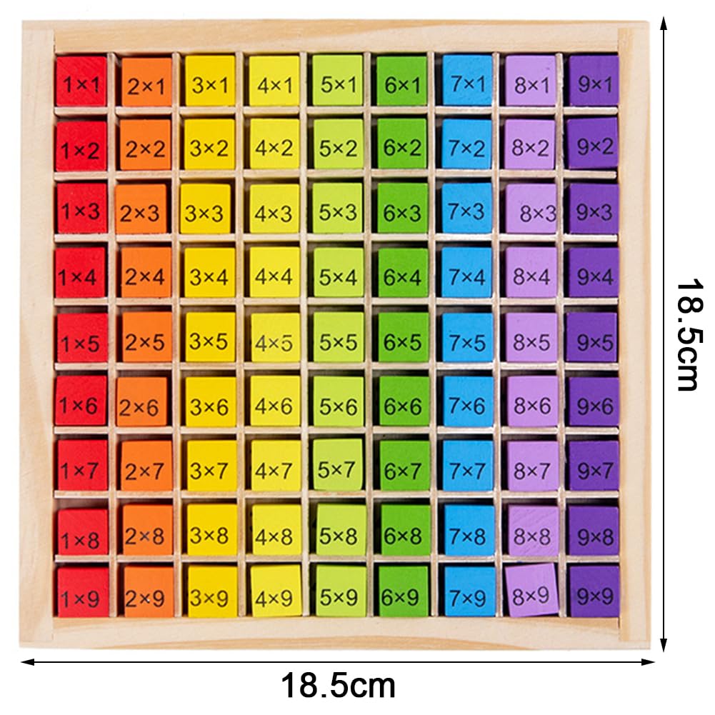 Wooden multiplication table and building blocks9 x 9 Times Tables Tray ...
