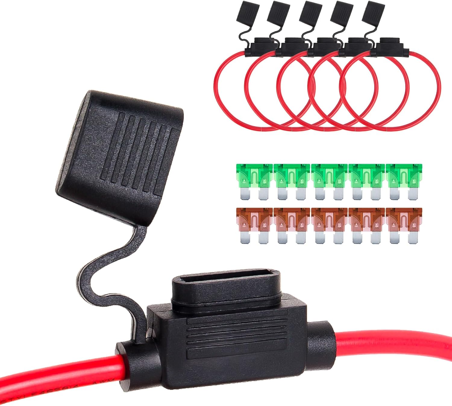 Amazon.com: SCOOYUCK 5 Pack Inline Fuse Holders 12V, 10 Gauge AWG, with ...