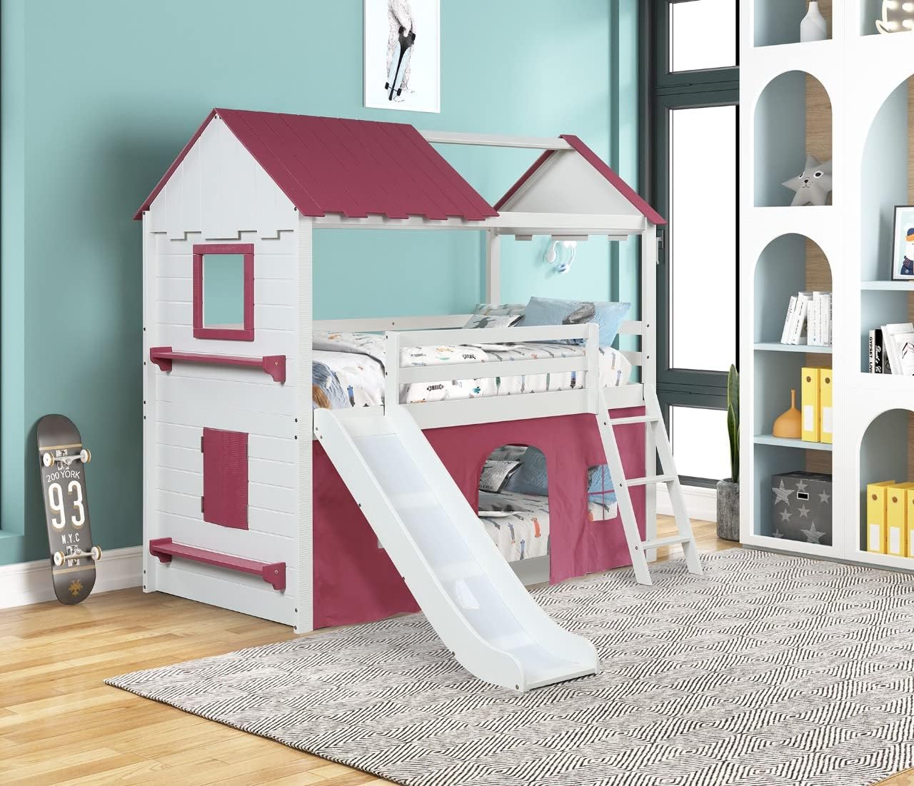Amazon.com: Universal Kids Furniture Angel Twin Over Twin Bunk/Loft Bed ...
