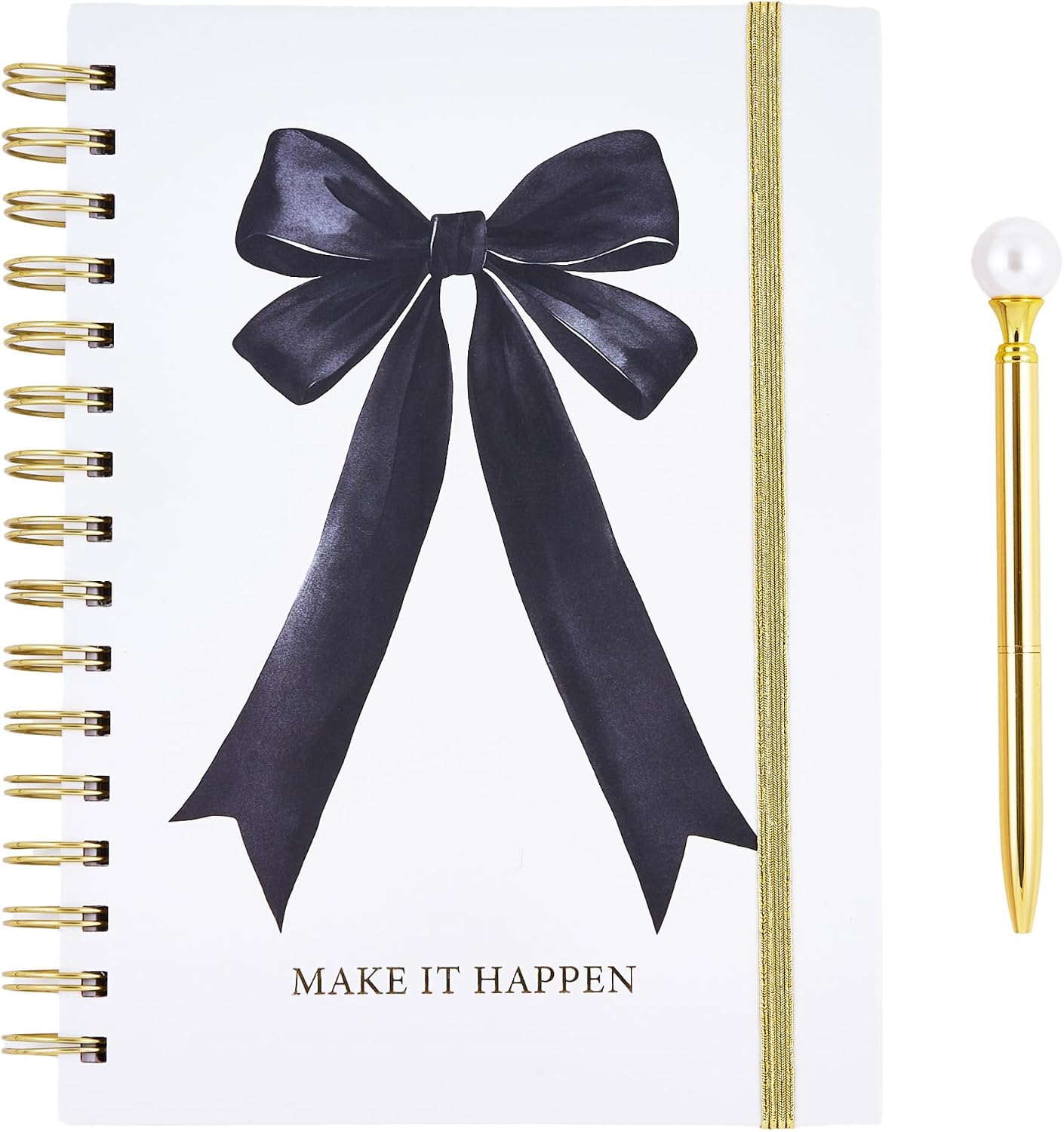 Amazon.com : VOTUM Black Bow Journal with Pen – Spiral Notebook with ...