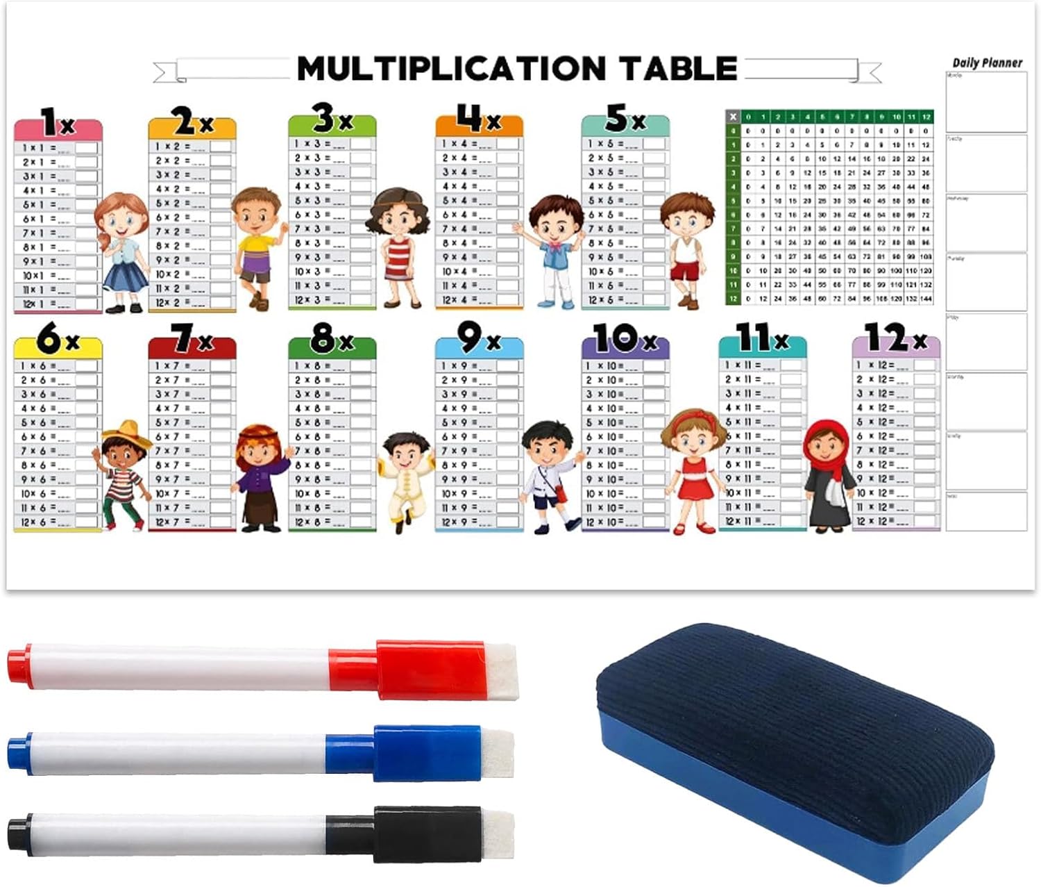 Multiplication Chart - Math Manipulatives White Board,Educational Aids ...