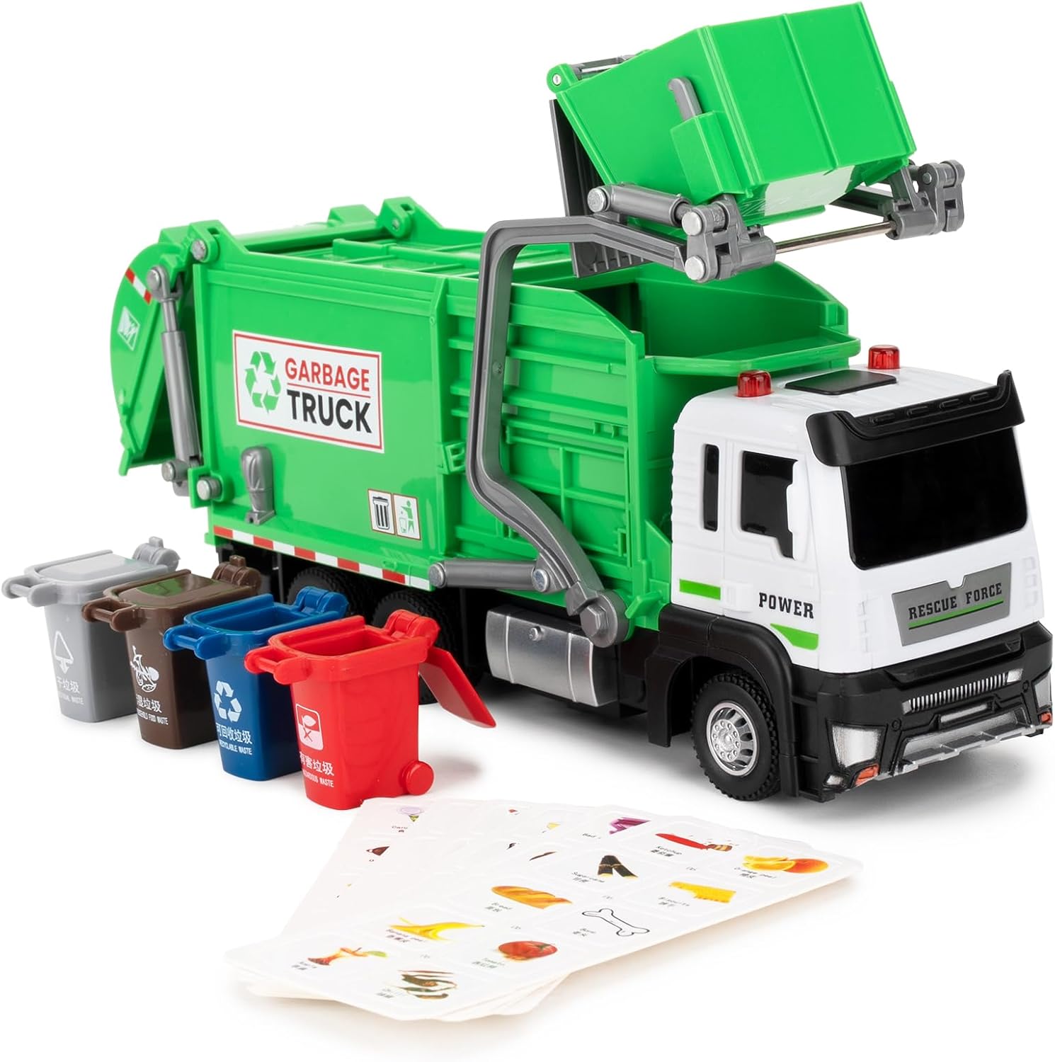 Amazon.com: LOVEPOSELY Garbage Truck Toys for Kids, Pull Back Plastic ...