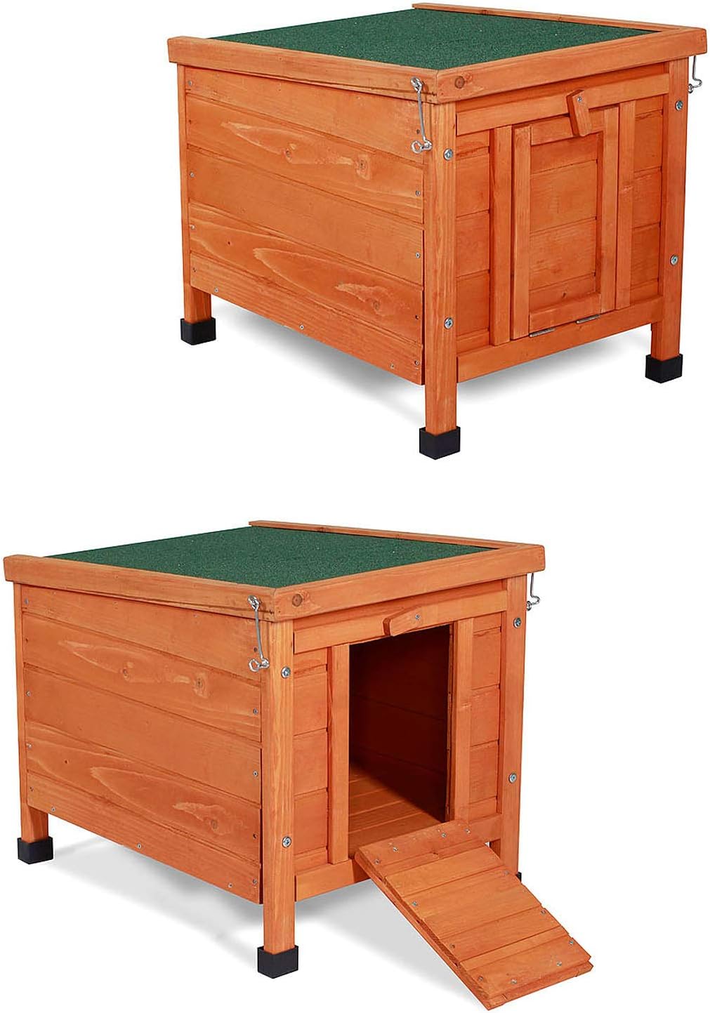 BUNNY BUSINESS Wooden House Hide for Small Animals, 50 x 43 x 46.2 cm ...