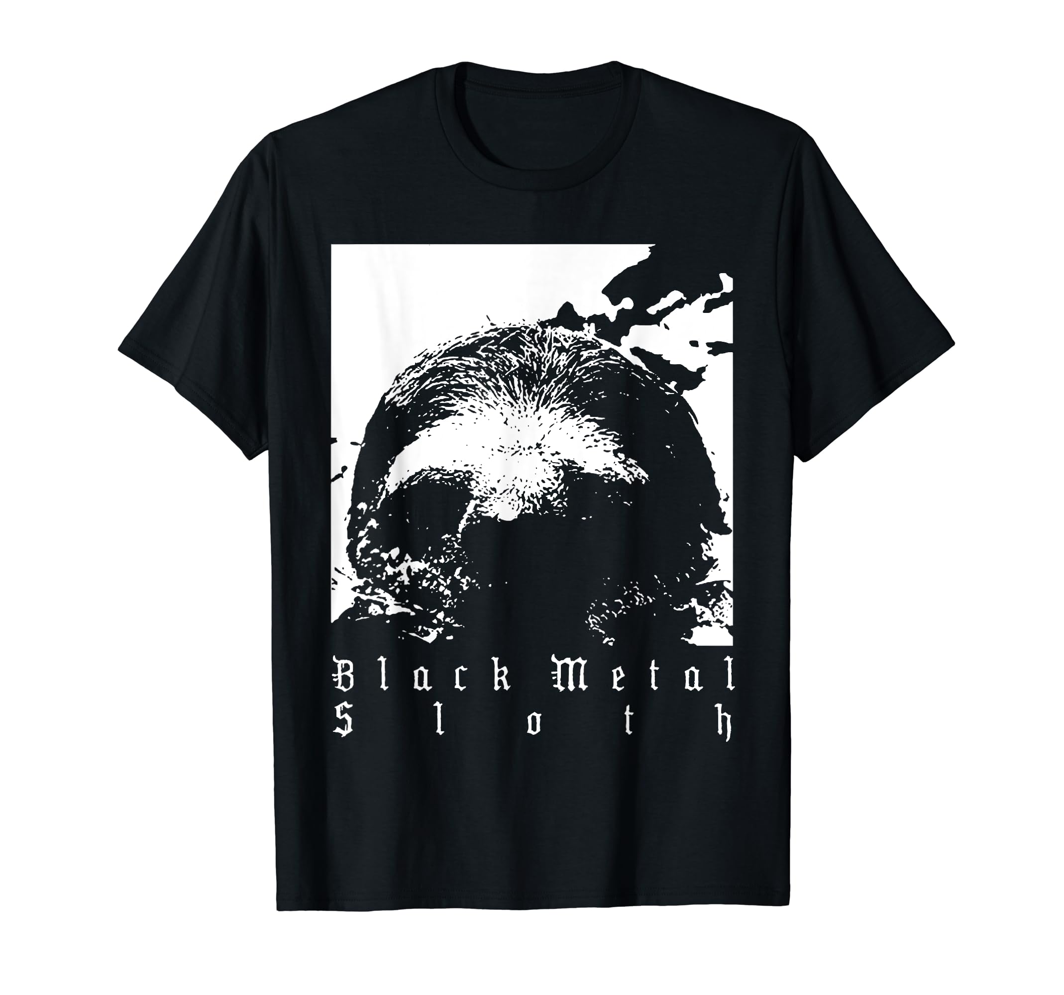 Amazon | ブラックメタル ナマケモノ 笑える 邪悪 フェス バンド コンサート Black Metal Sloth Music T ...