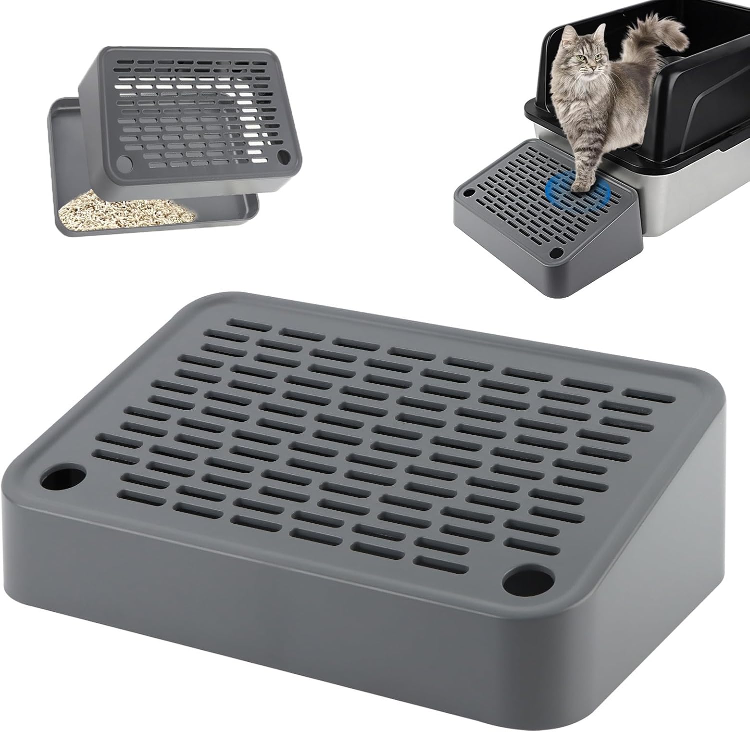 Rolcoassuns Litter Box Ramp, Cat Steps/Stair for Litter Box, Litter ...
