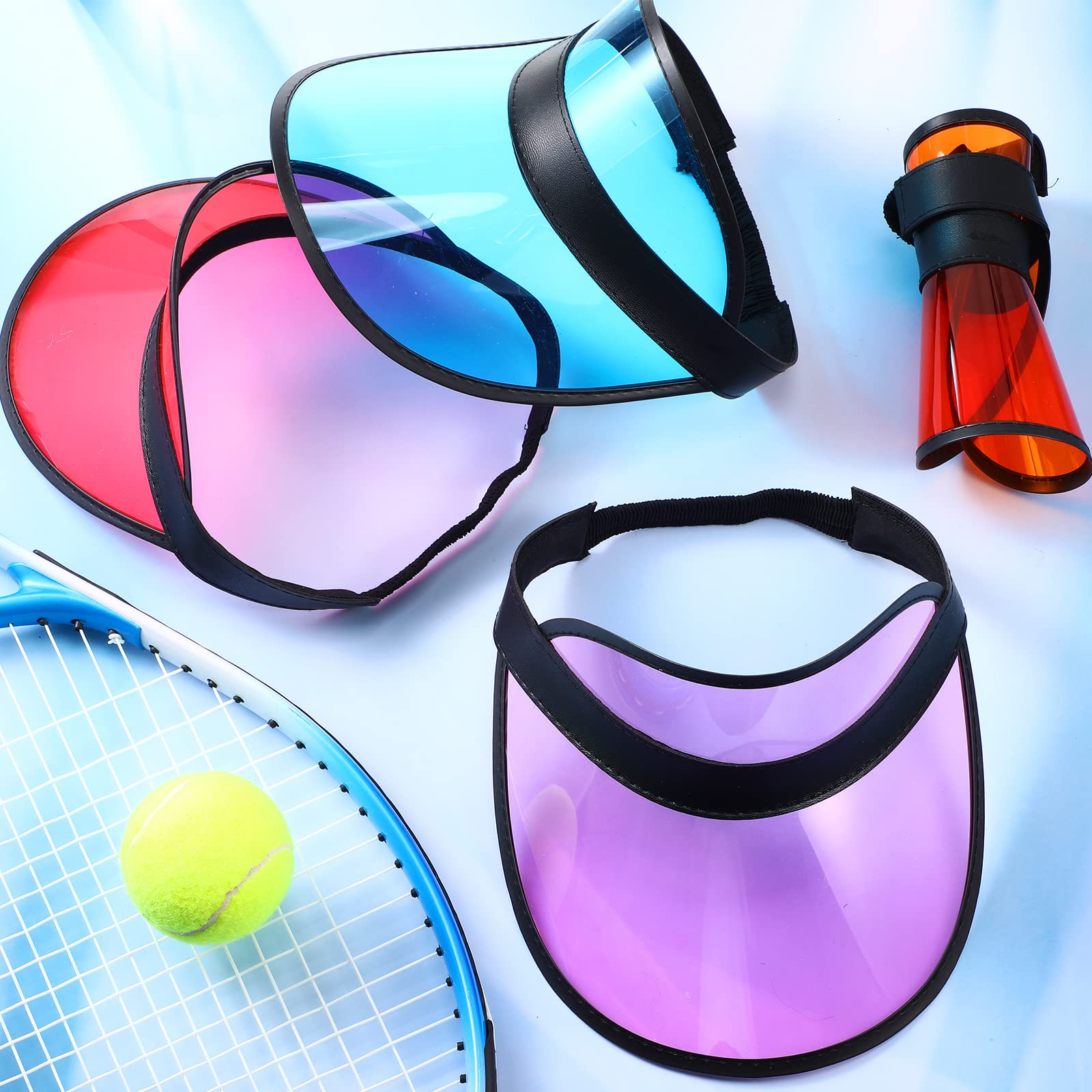 Snapklik.com : 14 Pack Unisex Sun Visors Plastic Clear Cap Candy Color ...