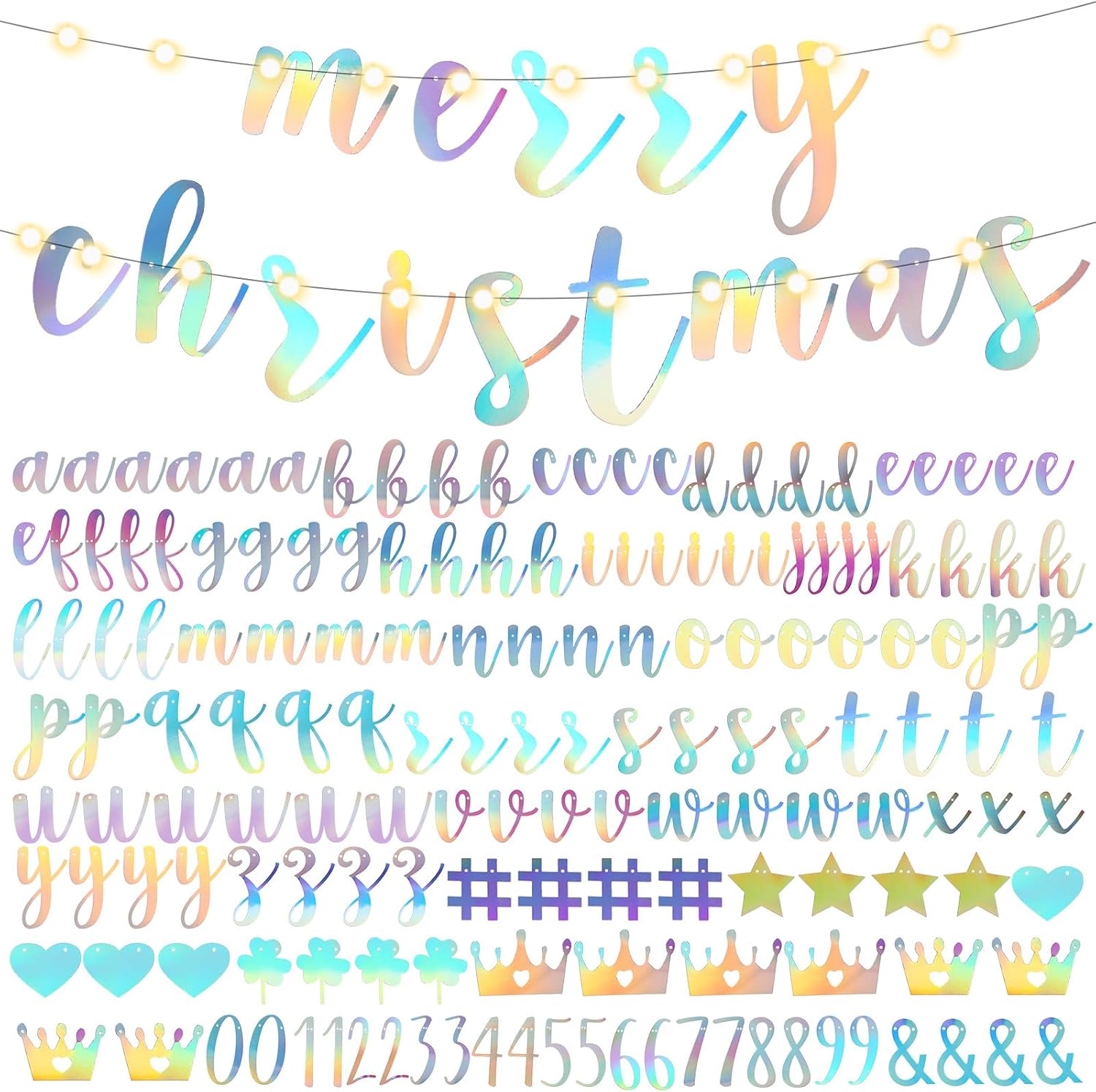Amazon.com: TaoBary 167 Pcs DIY Banner Kit Merry Christmas Glitter ...