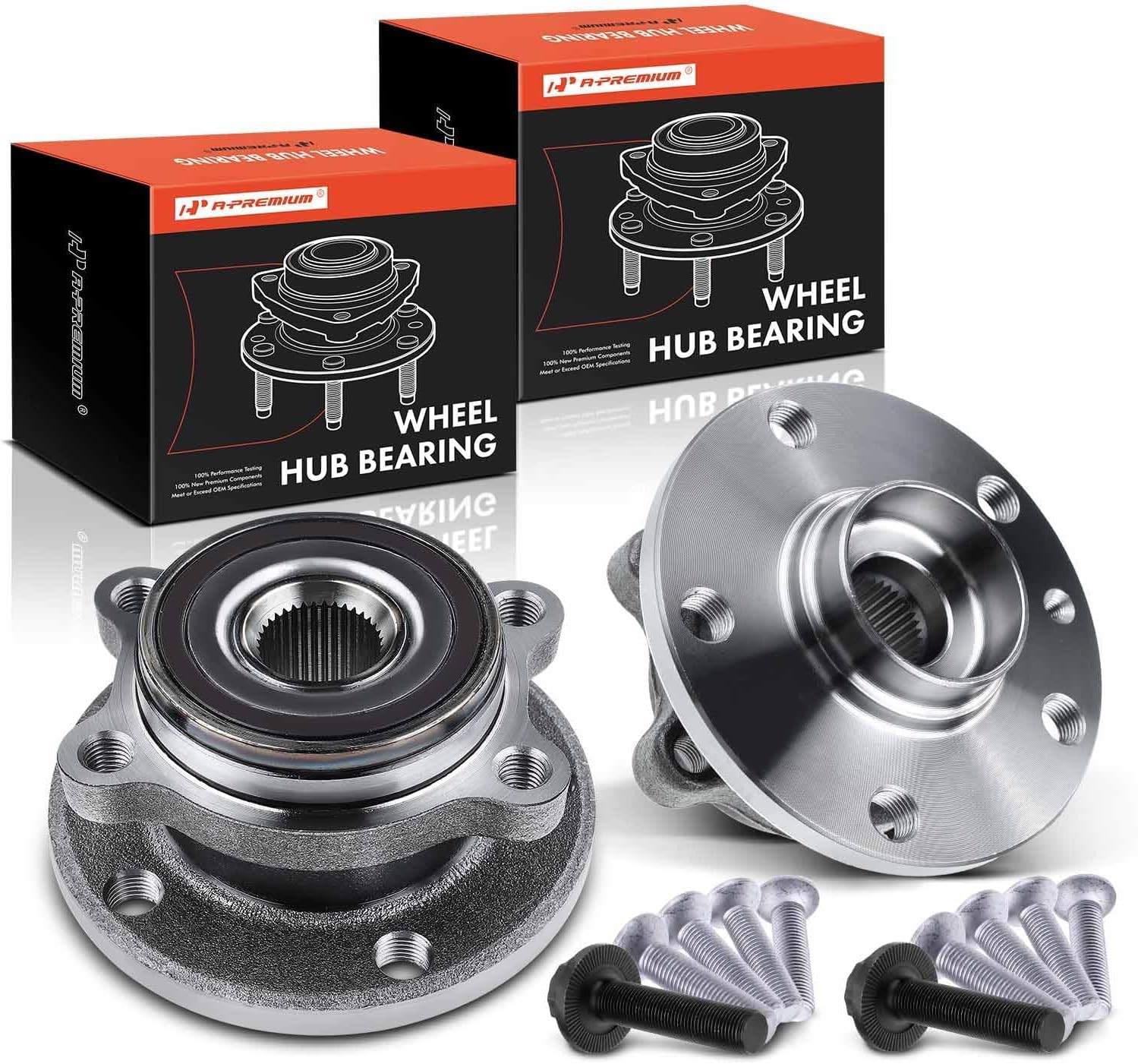 A-Premium 2 x Front or Rear Wheel Bearing and Hub Assembly Compatible ...