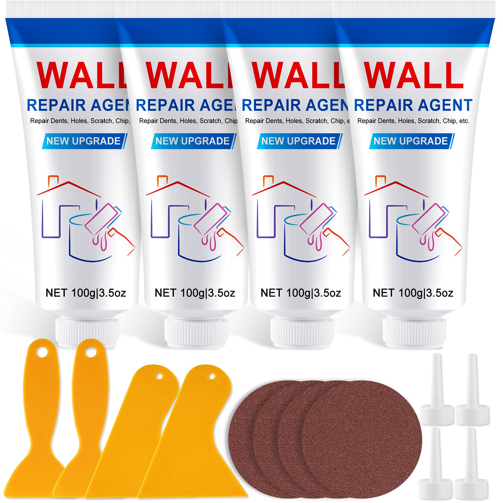 Snapklik.com : 4 Pack Drywall Repair Kit, Wall Spackle Repair, Wall ...