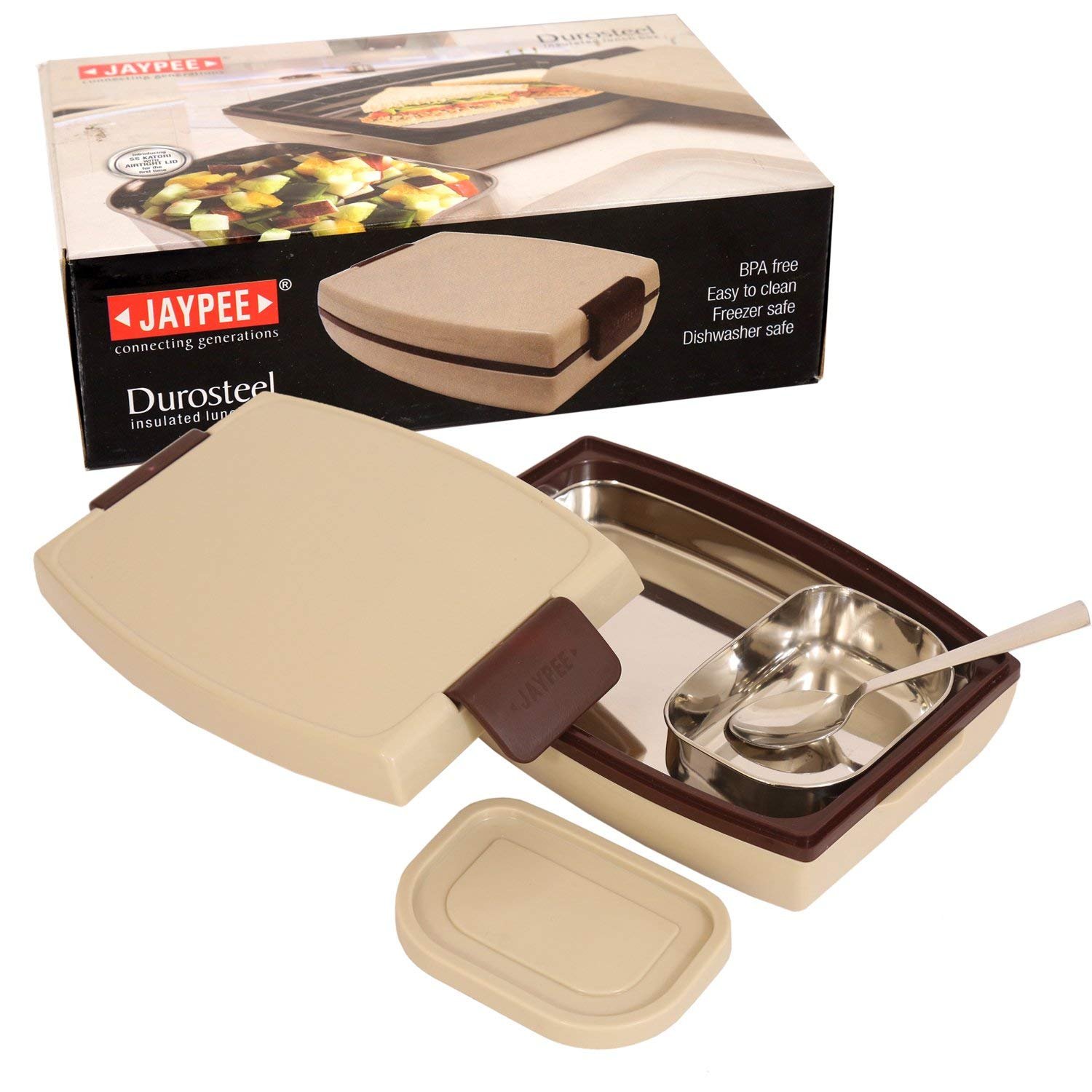 Buy Jaypee Lunch Box Durosteel Cream BEIGE 900 ml Online at Low Prices ...