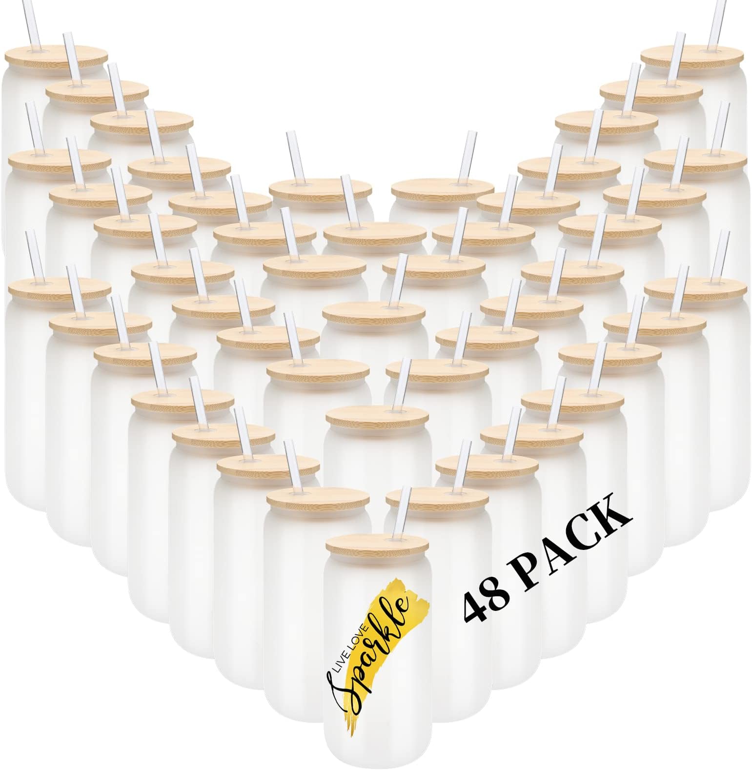 Amazon.com: Komphy 20 Pack Sublimation Glass Cans, 16oz Can Shaped ...