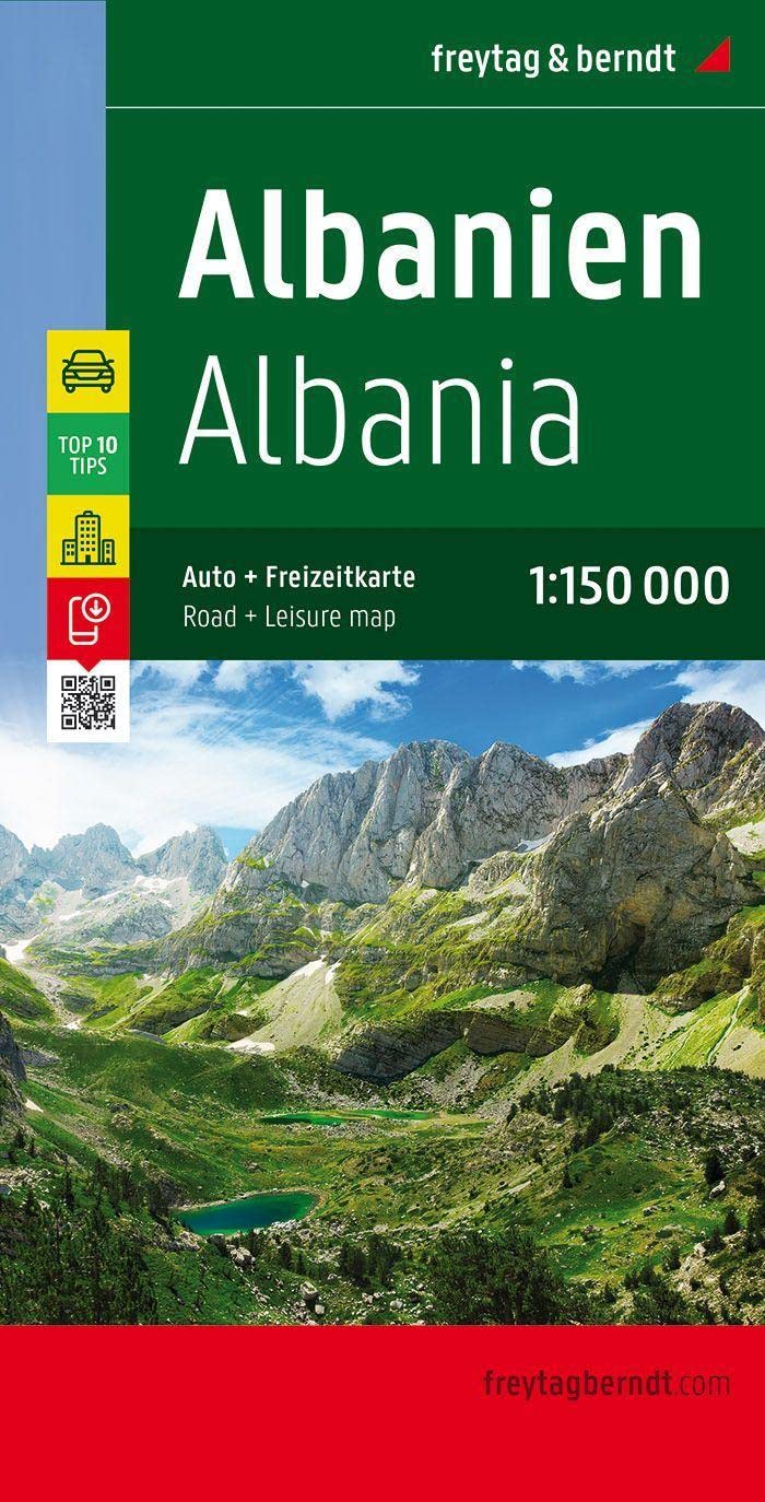 Albania, Top 10 Tips, Road map 1:150,000 (English and French and Italian and German Edition ...