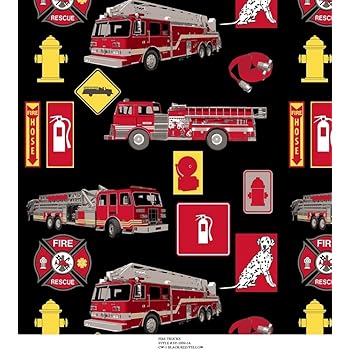 Amazon.com: Firefighter Cotton Fabric -Fireman Cotton FABRIC-100% ...