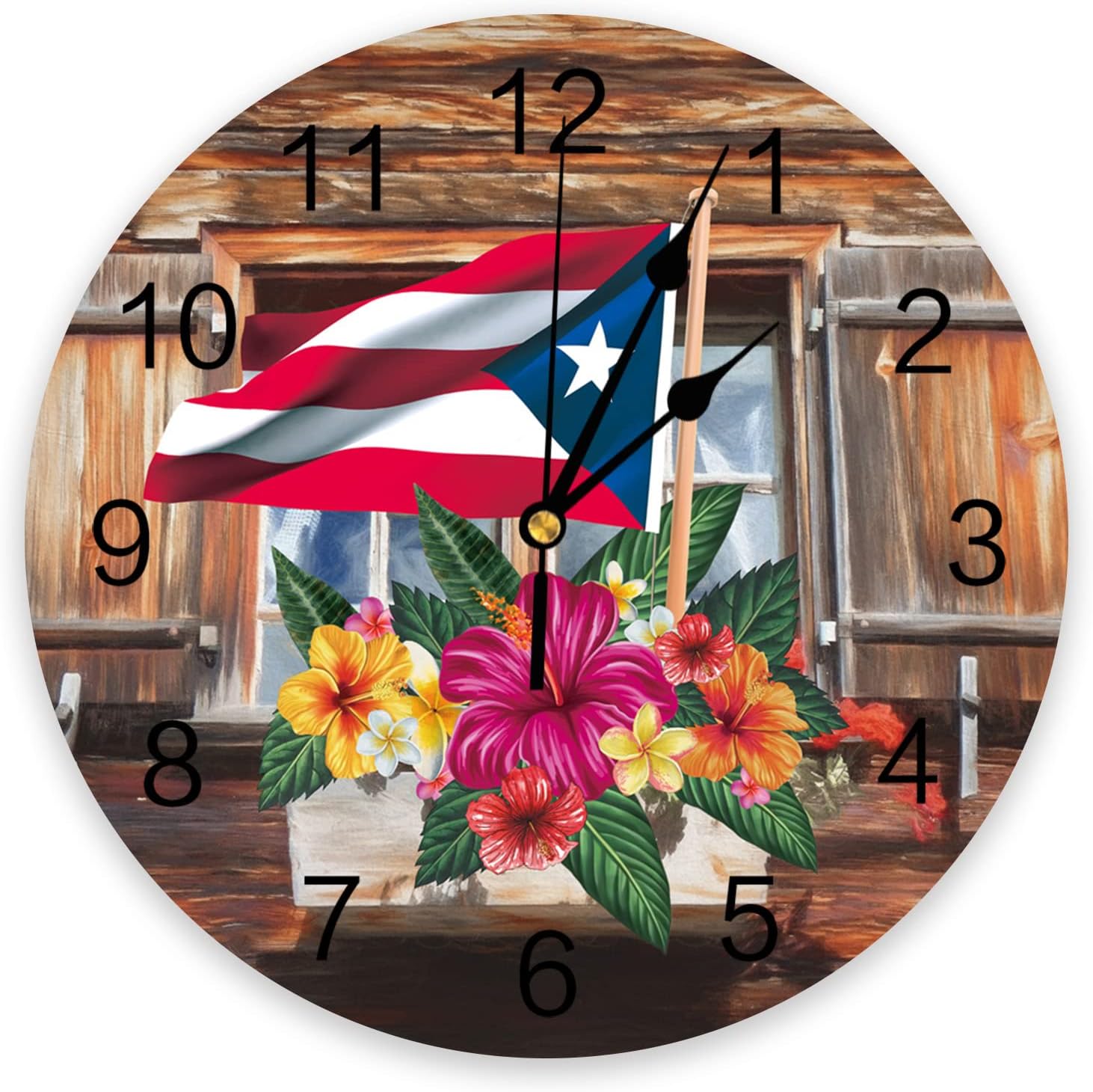 Amazon.com: LUSWEET Wall Clock 10 Inch Silent PVC Wall Clock Farm ...