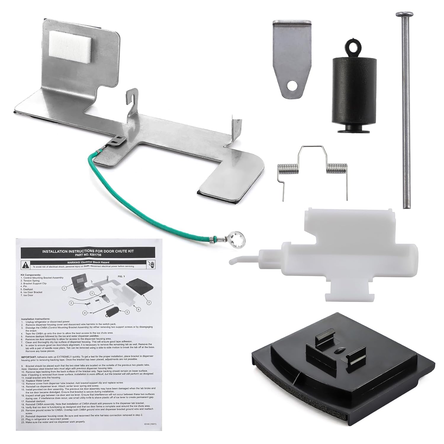 Amazon.com: DETYI 8201756 W10823377 Refrigerator Ice Dispenser Door ...