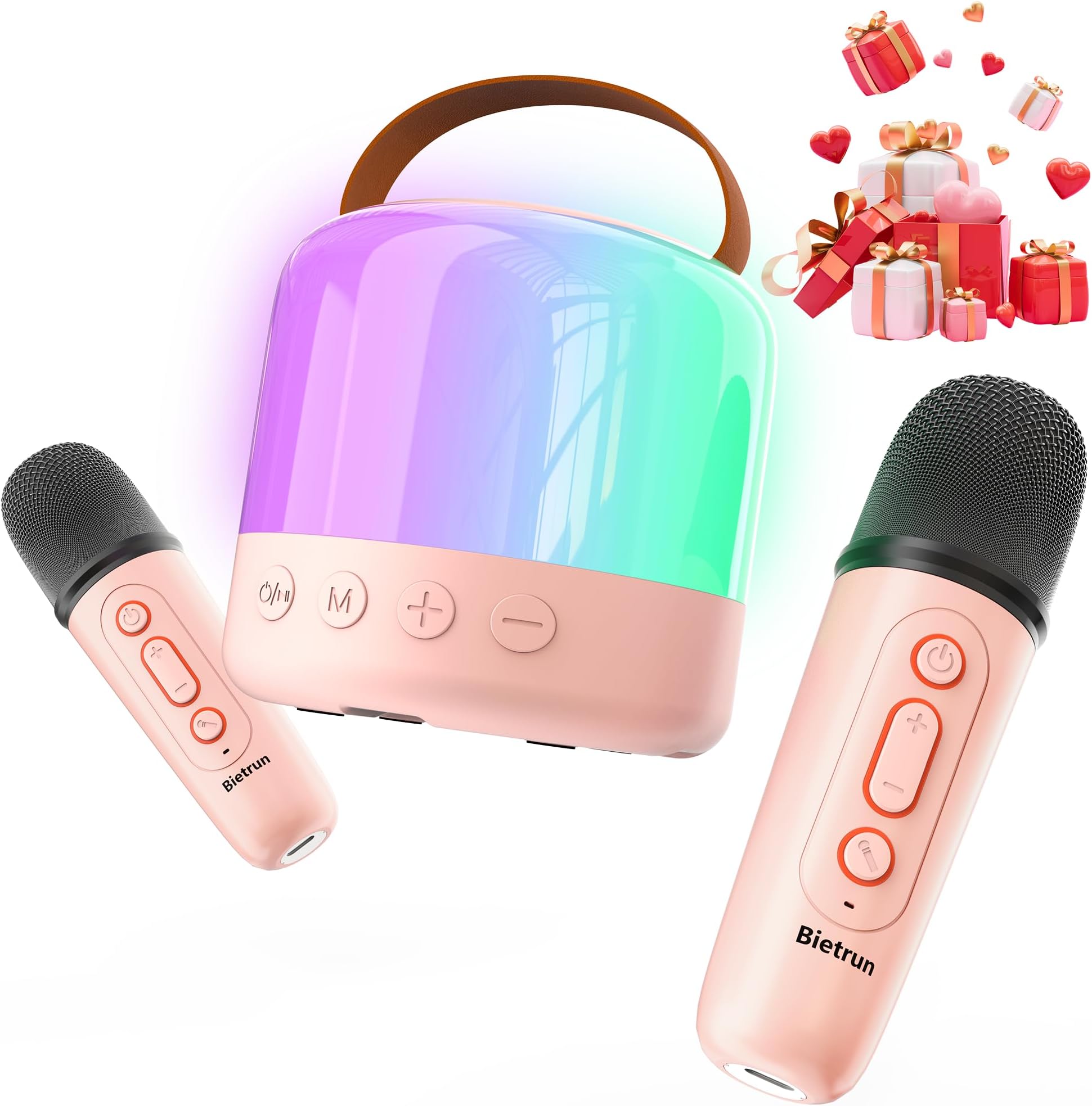 Mini Karaoke Machine for Kids, Mini Portable Bluetooth Speaker with 2 ...