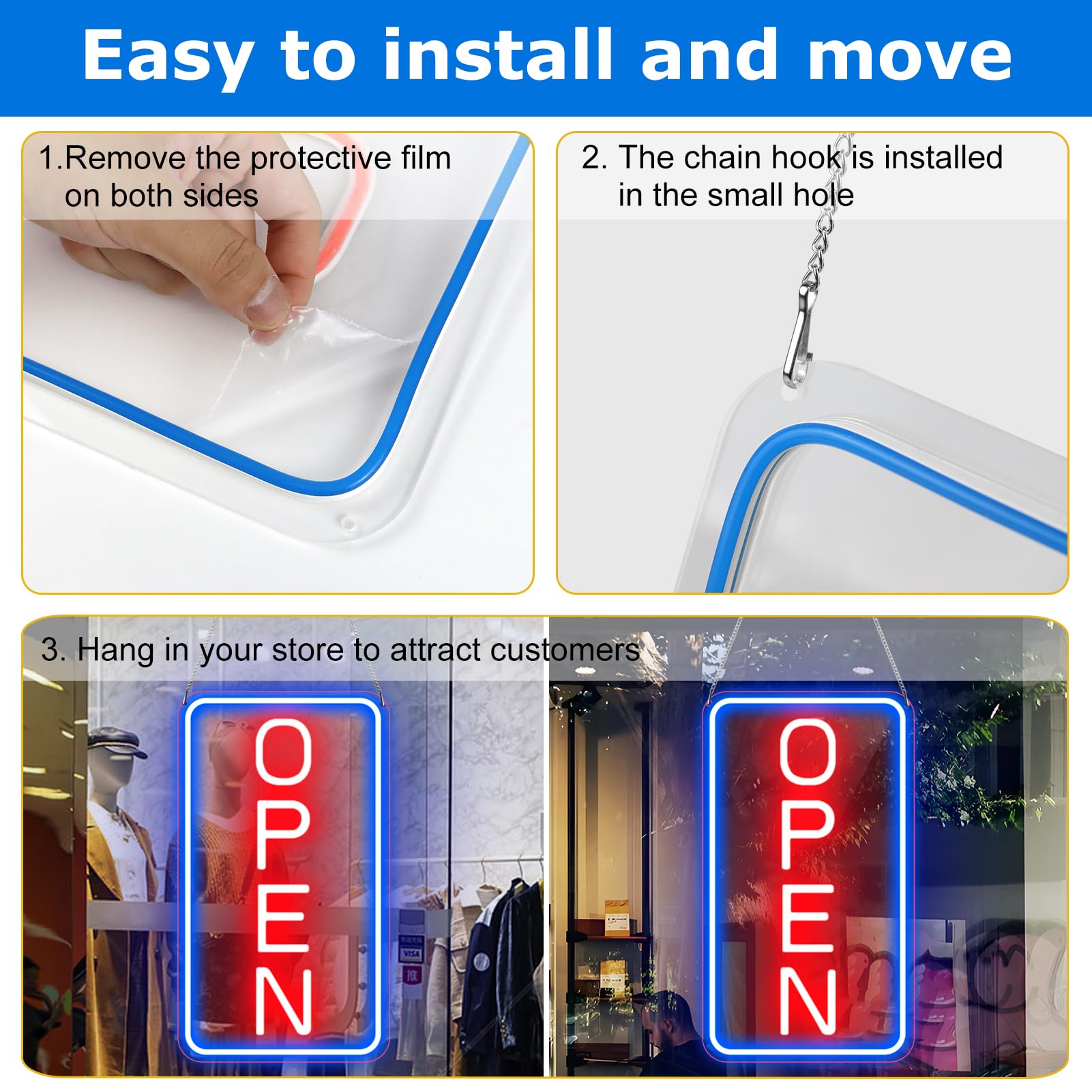 Snapklik.com : 16"x 9" Ultra Bright 12V Neon Open Sign For Business ...