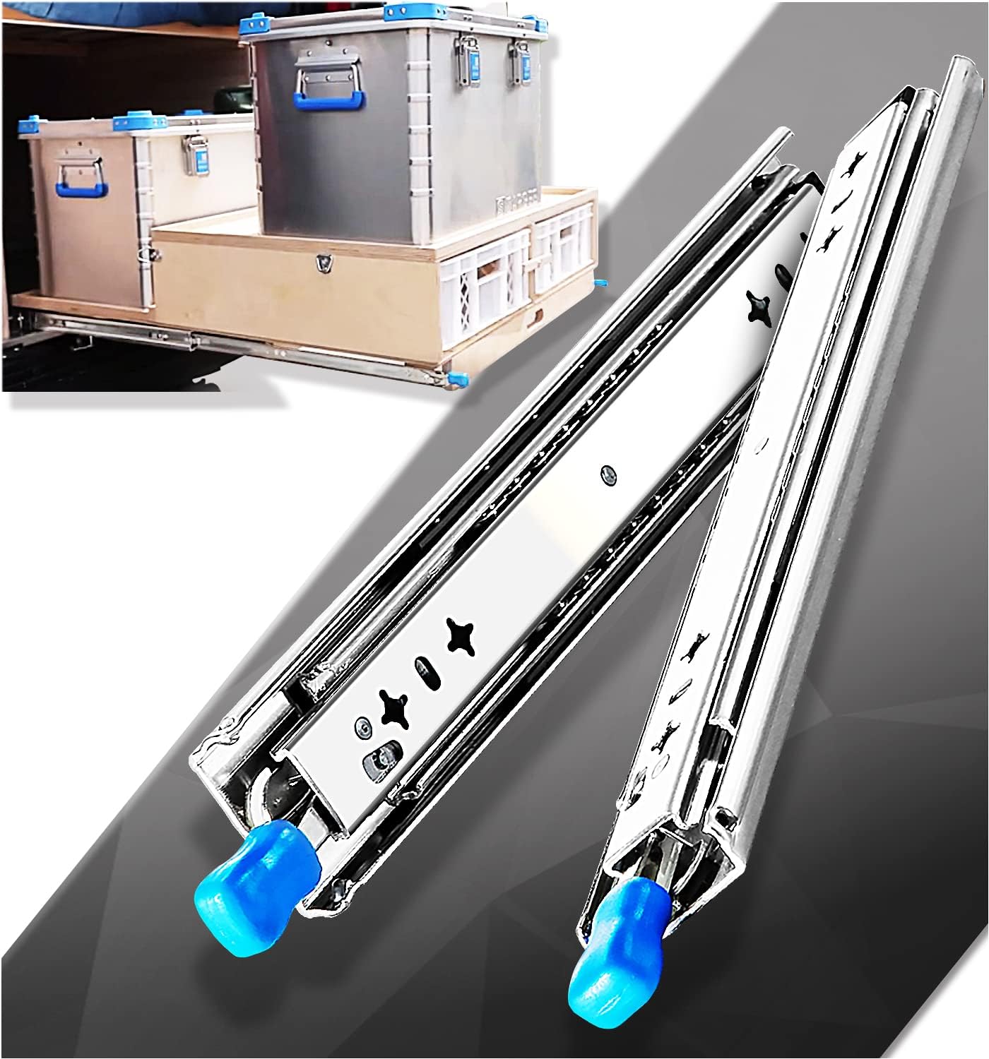 REGUDA Heavy Duty Locking Drawer Slides Full Extension Runners with ...