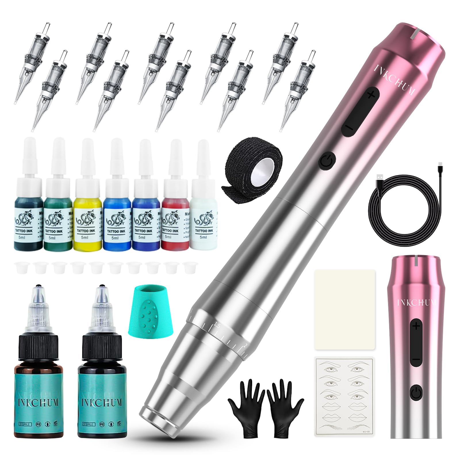 Amazon.com: Permanent Makeup Machine with 2 Batteries OLED Display10W ...