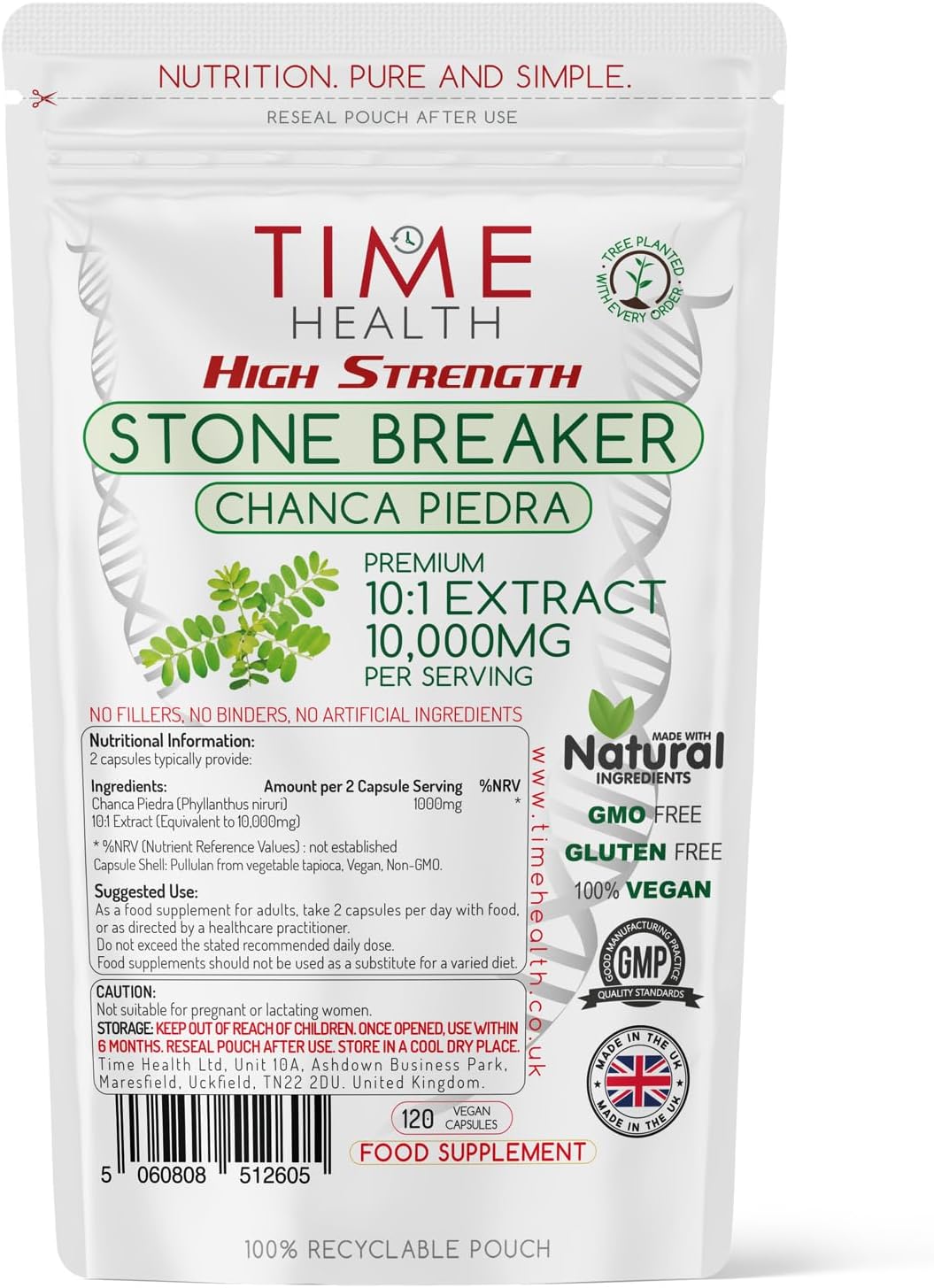 High Strength Stone Breaker - Chanca Piedra - 10,000mg - 120 Capsules ...
