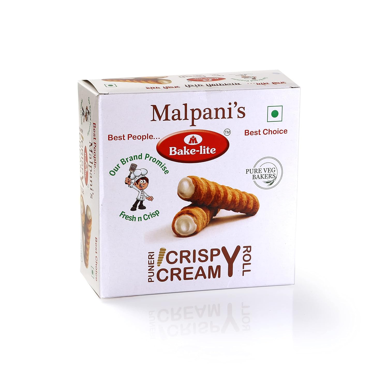 Malpani's Bakelite Pure Veg Fresh and Crispy Cream Roll- (Pack of 10 ...
