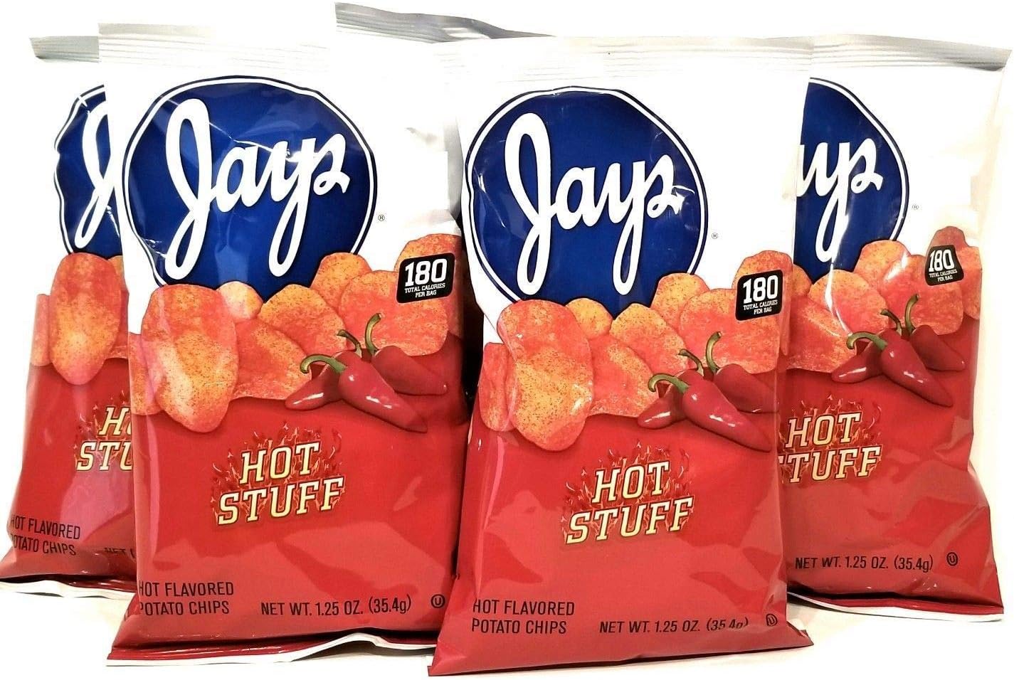 Amazon.com: Jay's Hot Stuff Potato Chips an Iconic Chicago Style taste ...