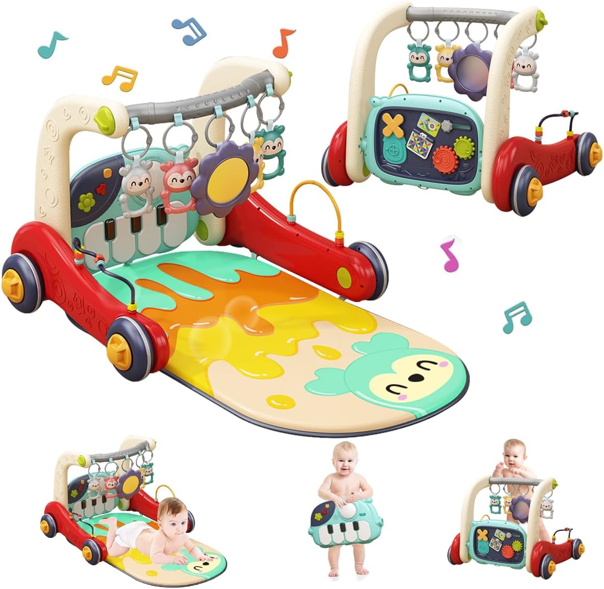 Baby Play Gym Mat, Detachable Infant Gym Pad Baby Kick & Play Piano Mat ...