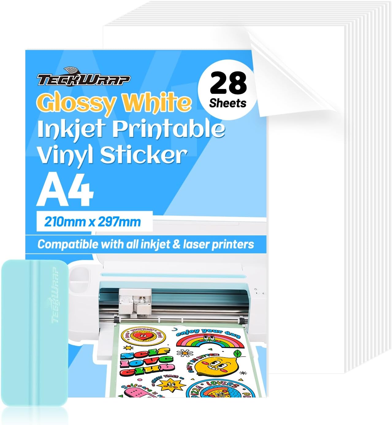 Amazon.com : Ireer Glossy White Permanent Vinyl 24in x 100ft Printable ...