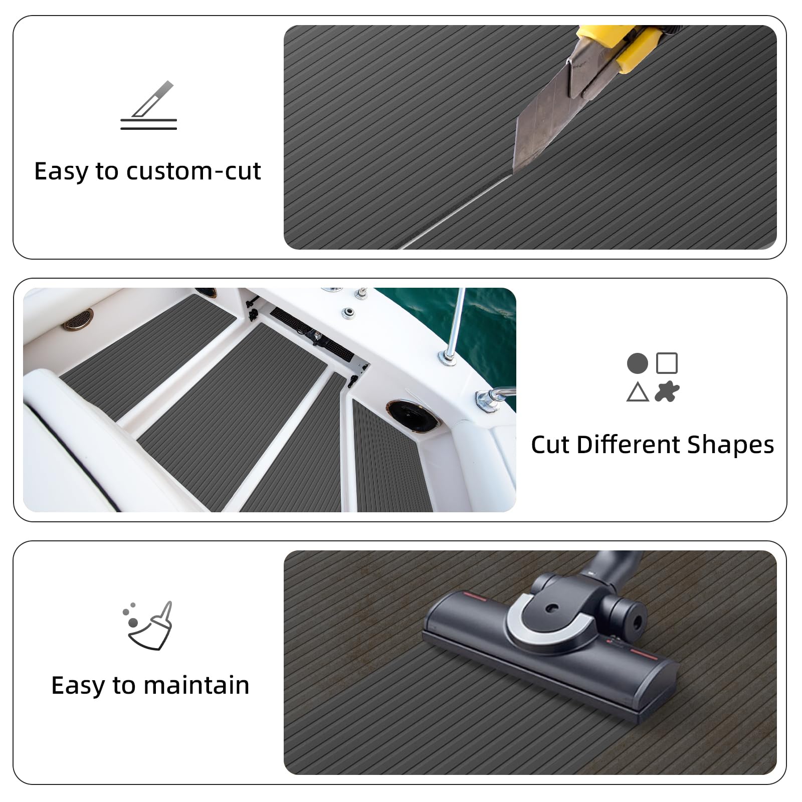 Snapklik.com : Boat Flooring EVA Foam Decking Sheet Self-Adhesive Foam ...