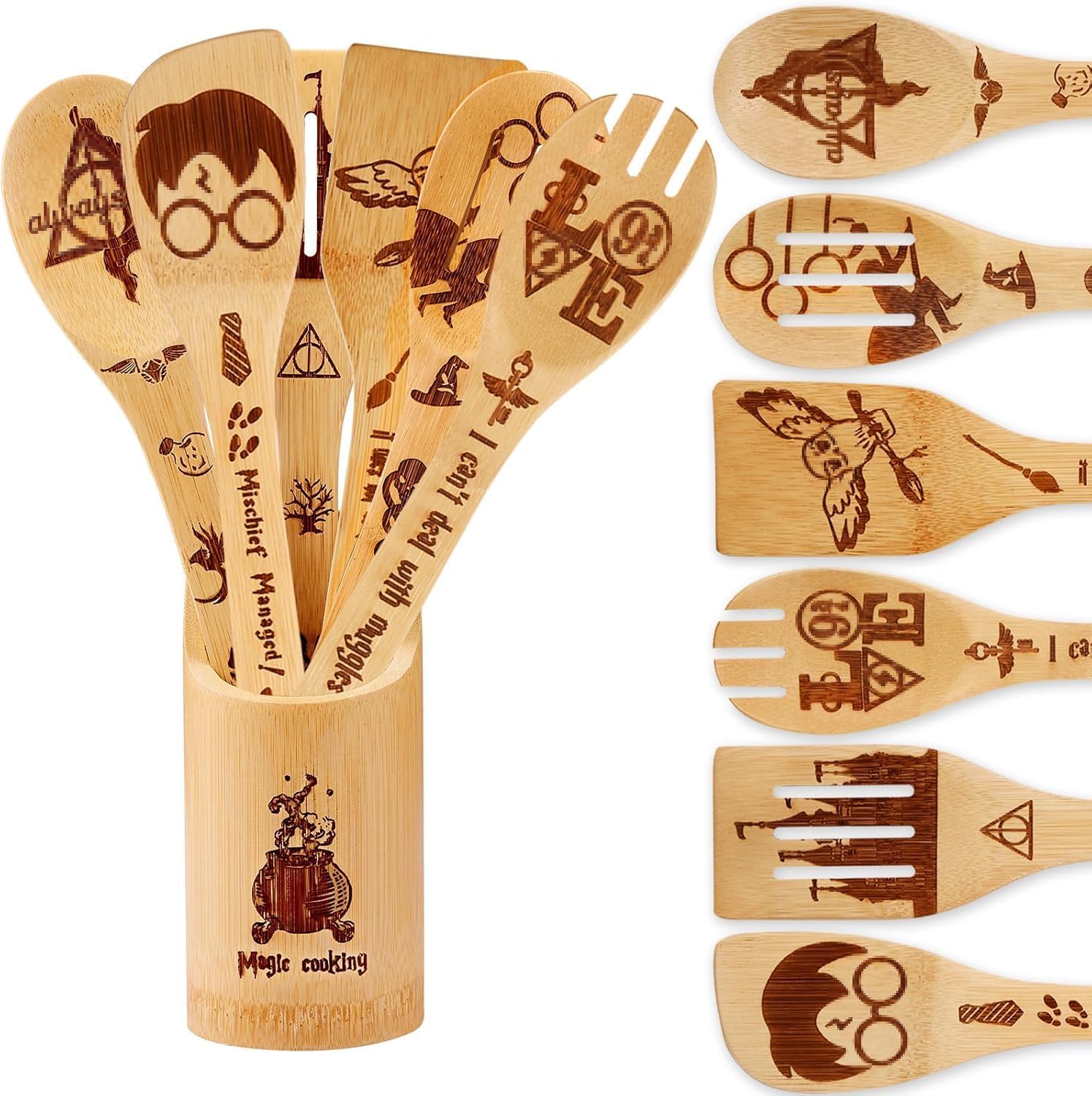 Amazon.com: Riveira Magic Wizard Gifts Organic Wooden Spoons For ...