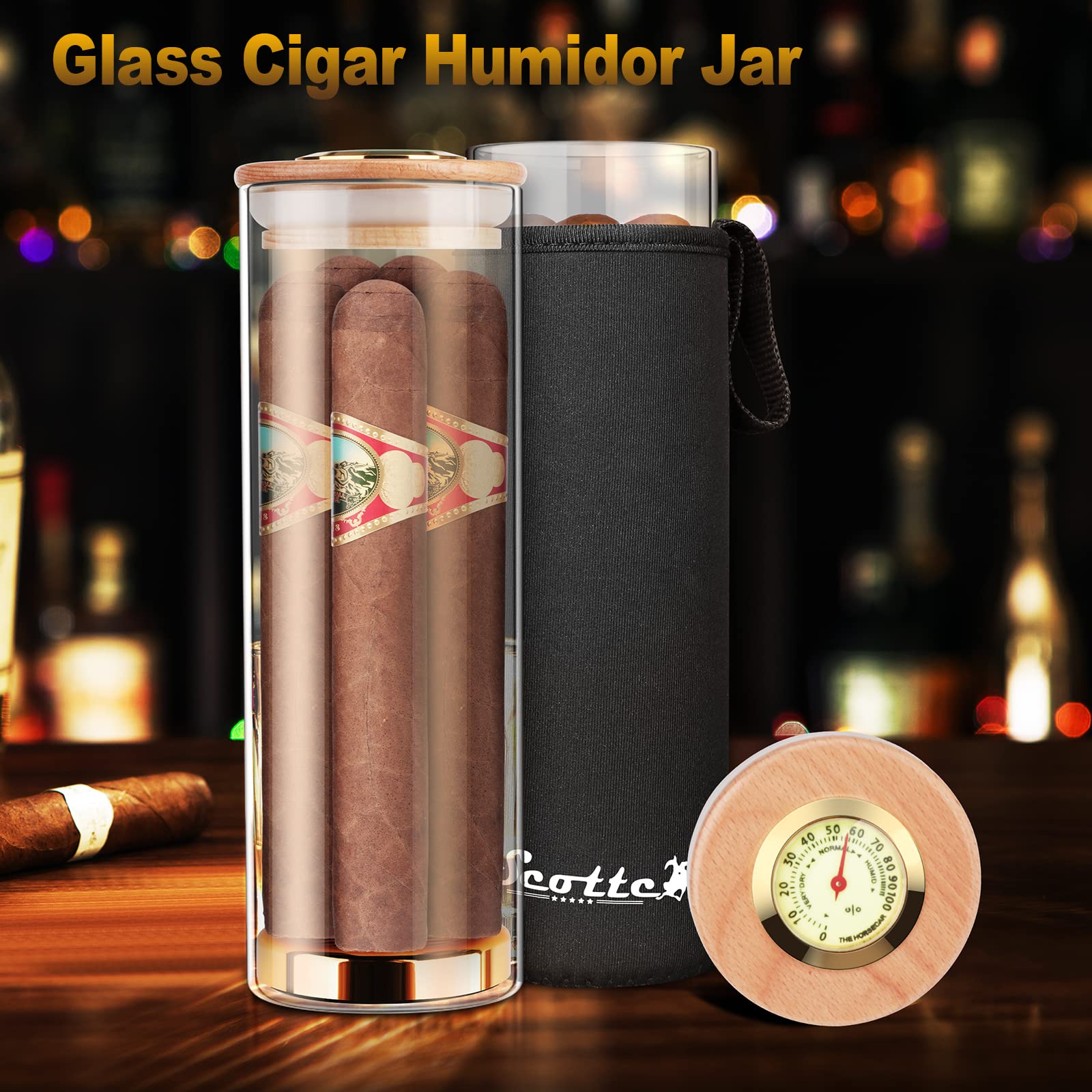 Snapklik.com : Scotte Cigar Case Humidor Gift Box Cigars Jar ...