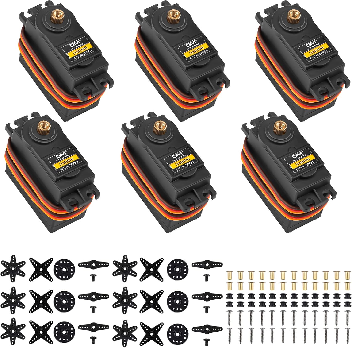 diymore 6PCS 13kg DM996 Metal Gear High Speed Torque Servo Motore ...