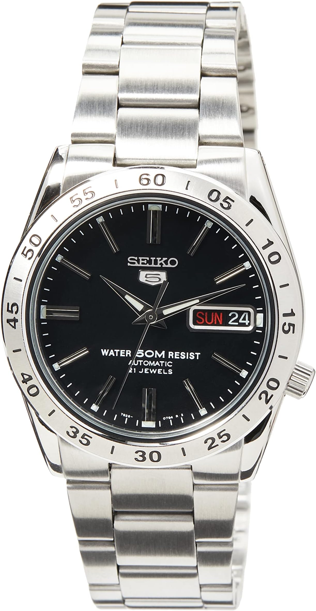 Seiko 5 Automatic Black Dial Mens Watch SNZG15J1 : Amazon.com.au ...