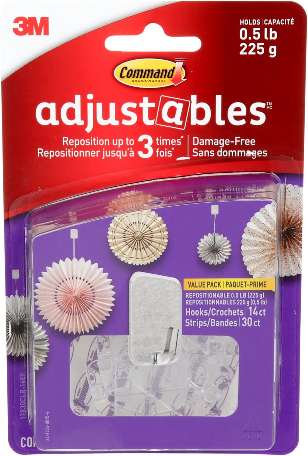 Amazon.com: Command 17830Clr-14Es Adjustables Repositionable Mini ...