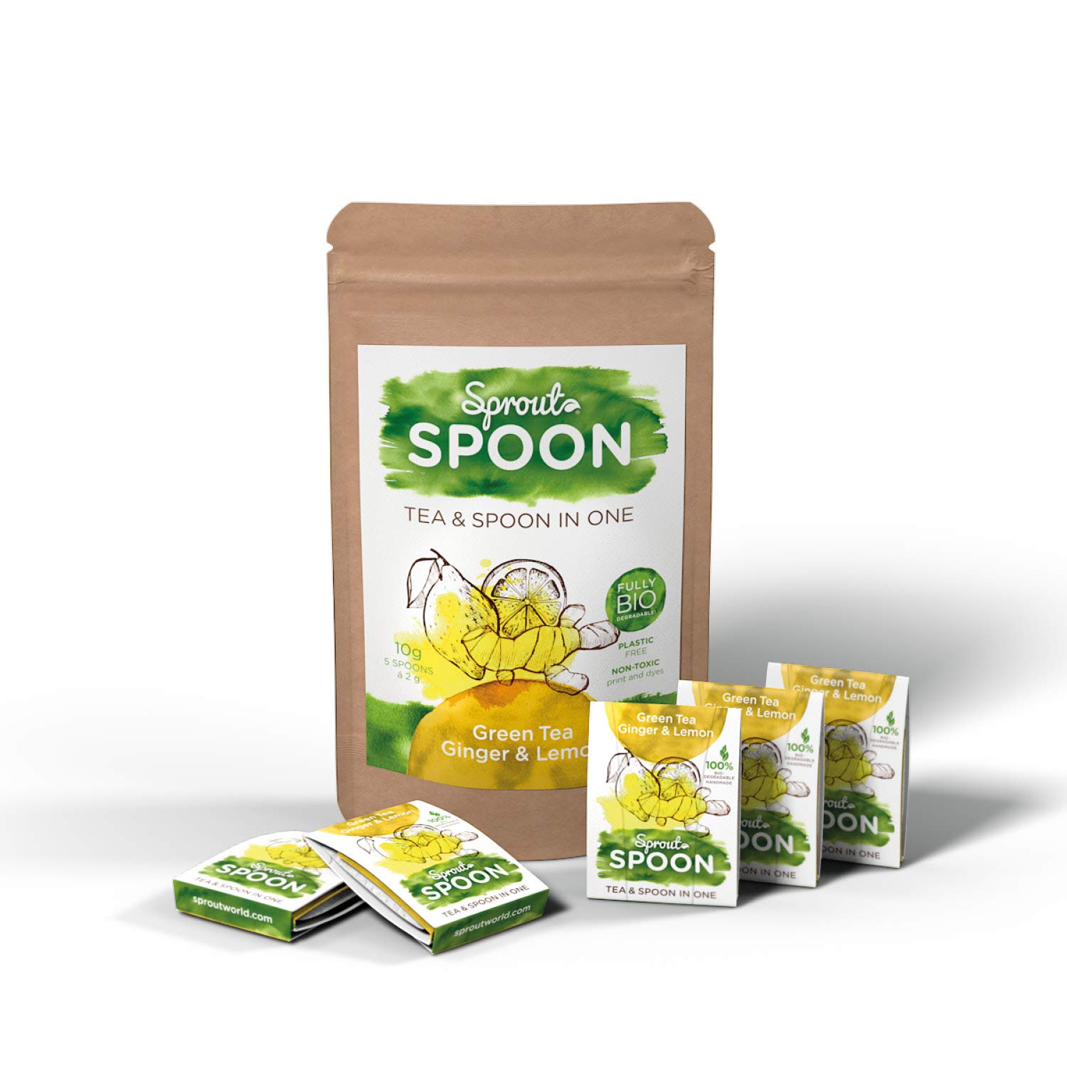 Buy Sprout Spoon Green Tea Ginger & Lemon | Made from 100% eco-Friendly ...