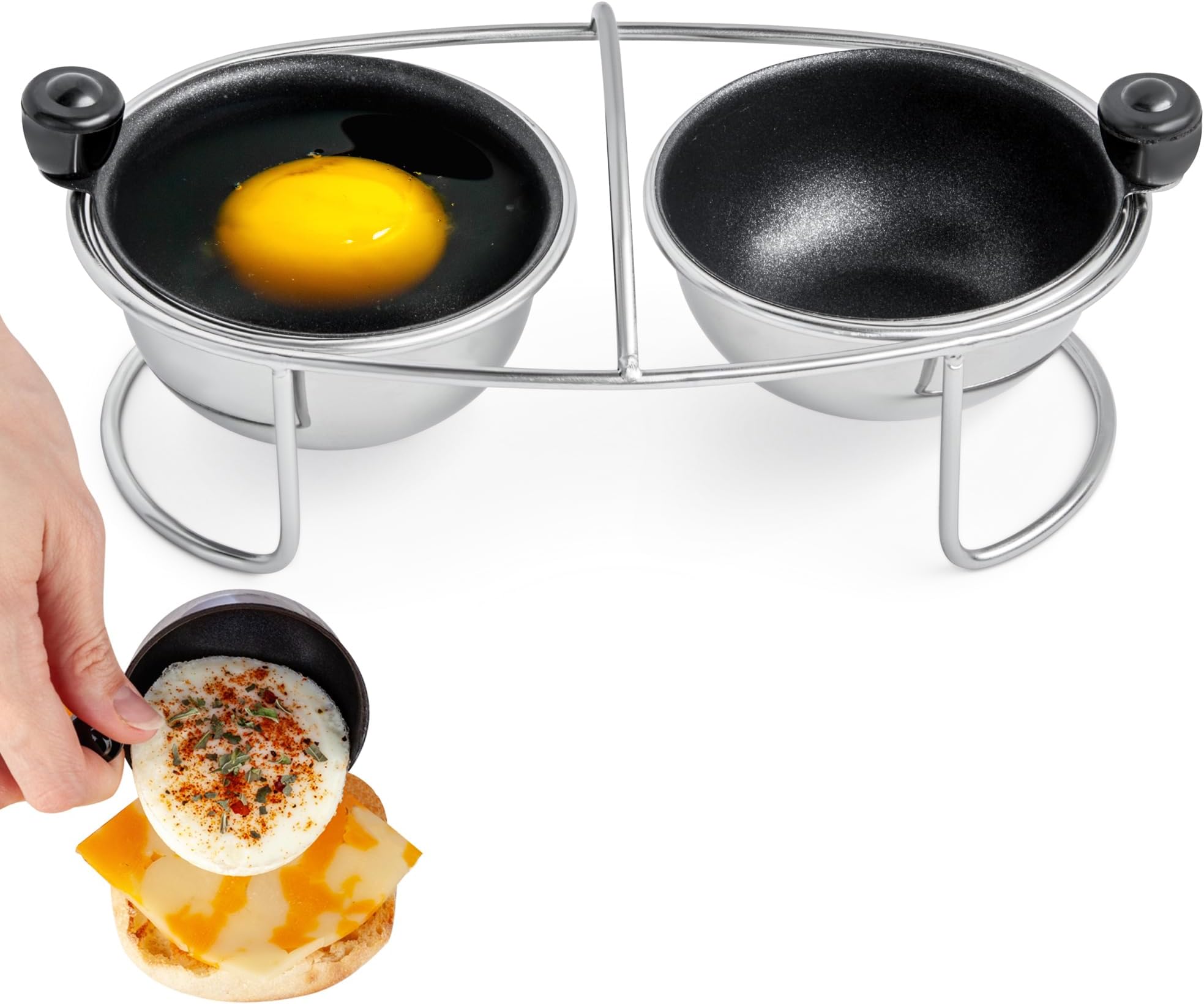Amazon.com: Stainless Steel Egg Poacher, 3-Cup Poached Egg Cooker ...