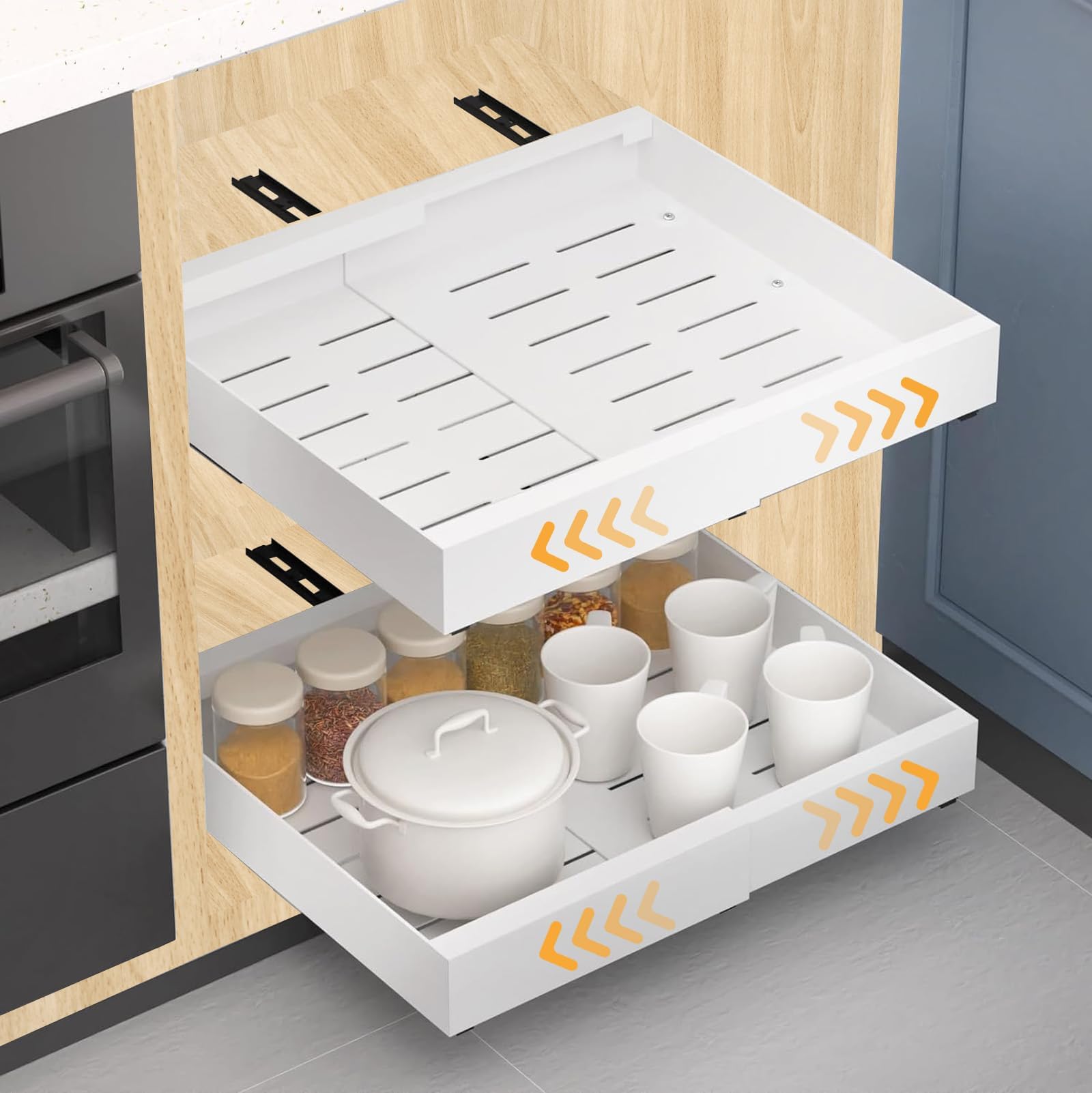 Amazon.com: LDXDRU Pull Out Cabinet Organizer, Expandable(7"-11") Slide ...