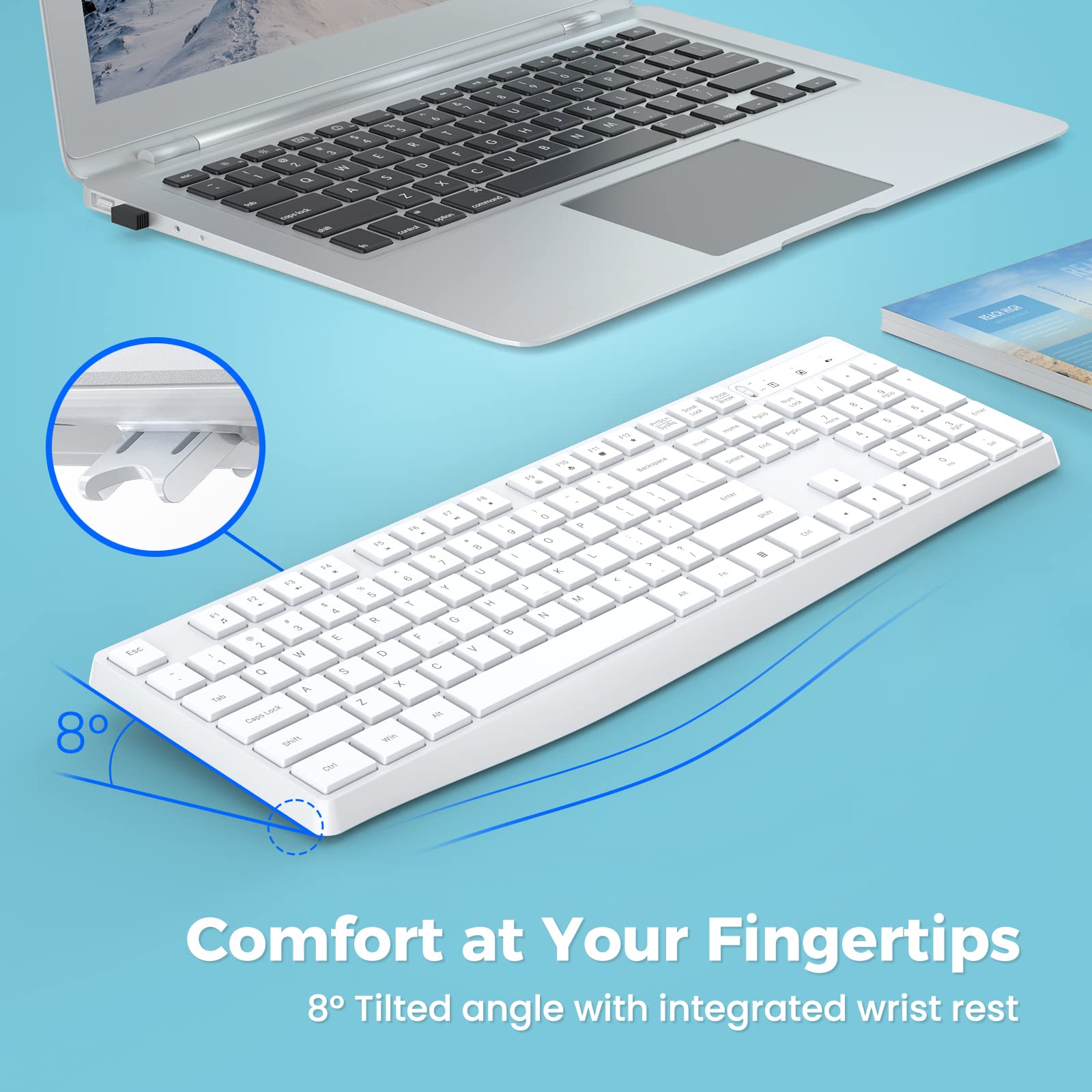 Snapklik.com : Lovaky Wireless Keyboard, 2.4G Ergonomic Wireless ...