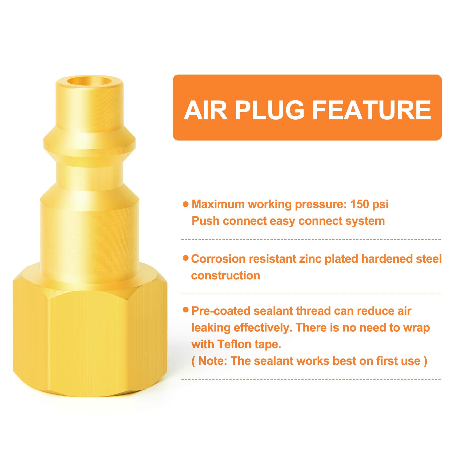 Snapklik.com : GASHER 1/4-Inch NPT Female Brass Industrial Air Plug ...