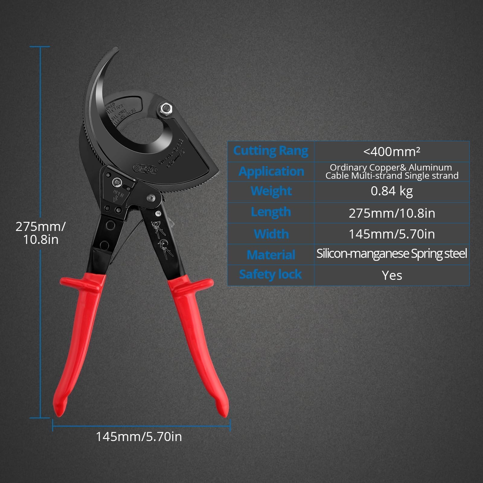 Snapklik.com : Ratchet Cable Cutter, Heavy Duty Ratcheting Wire Cutter ...