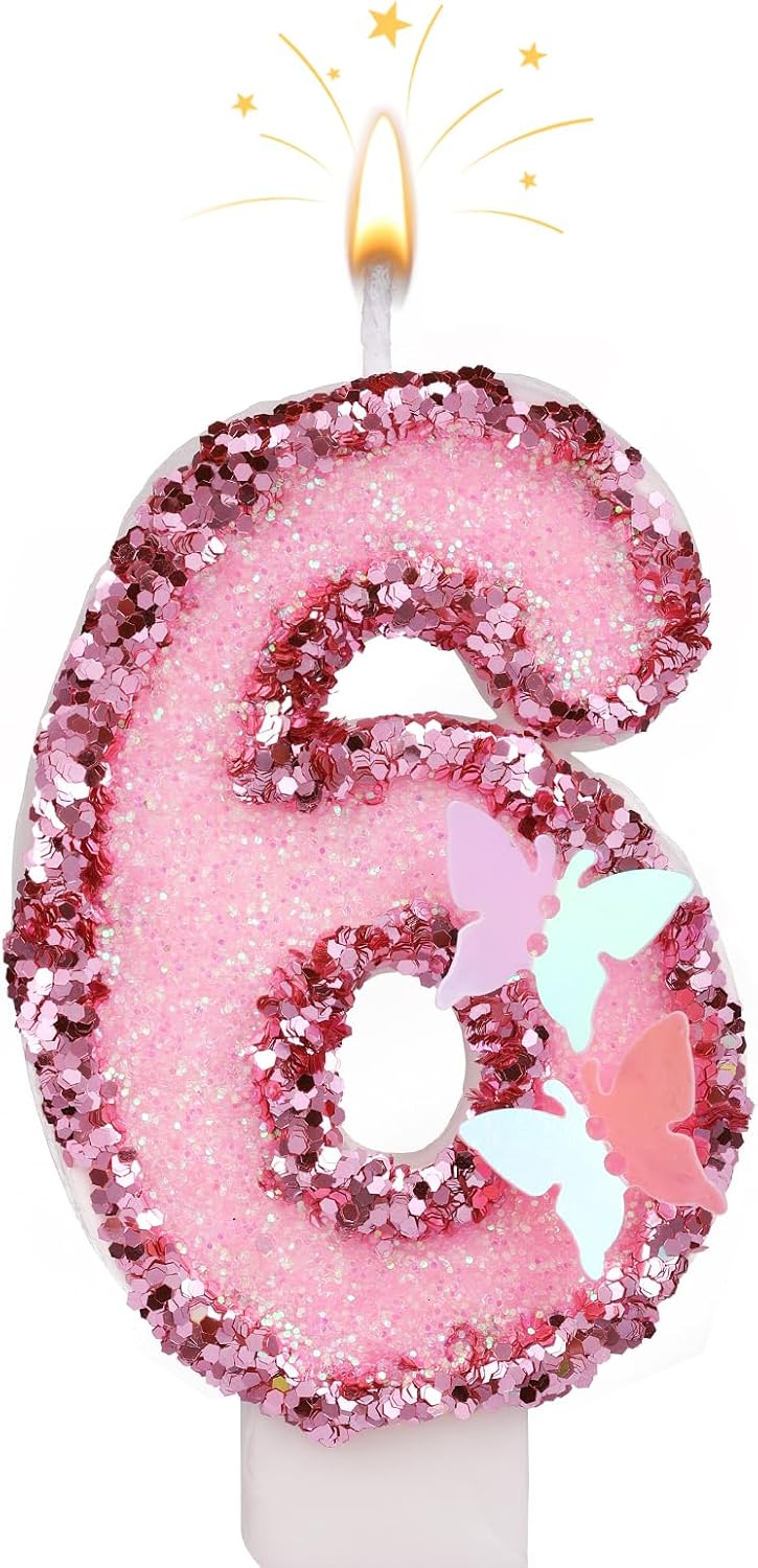 SAVITA 2.7 Inch Birthday Number Candles, Pink Number Candles Cake ...