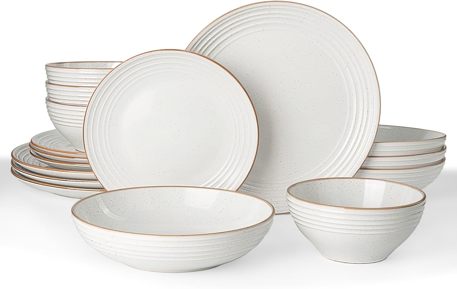 Amazon.com | Famiware Jupiter 16-Piece Stoneware Dinnerware Set for 4 ...