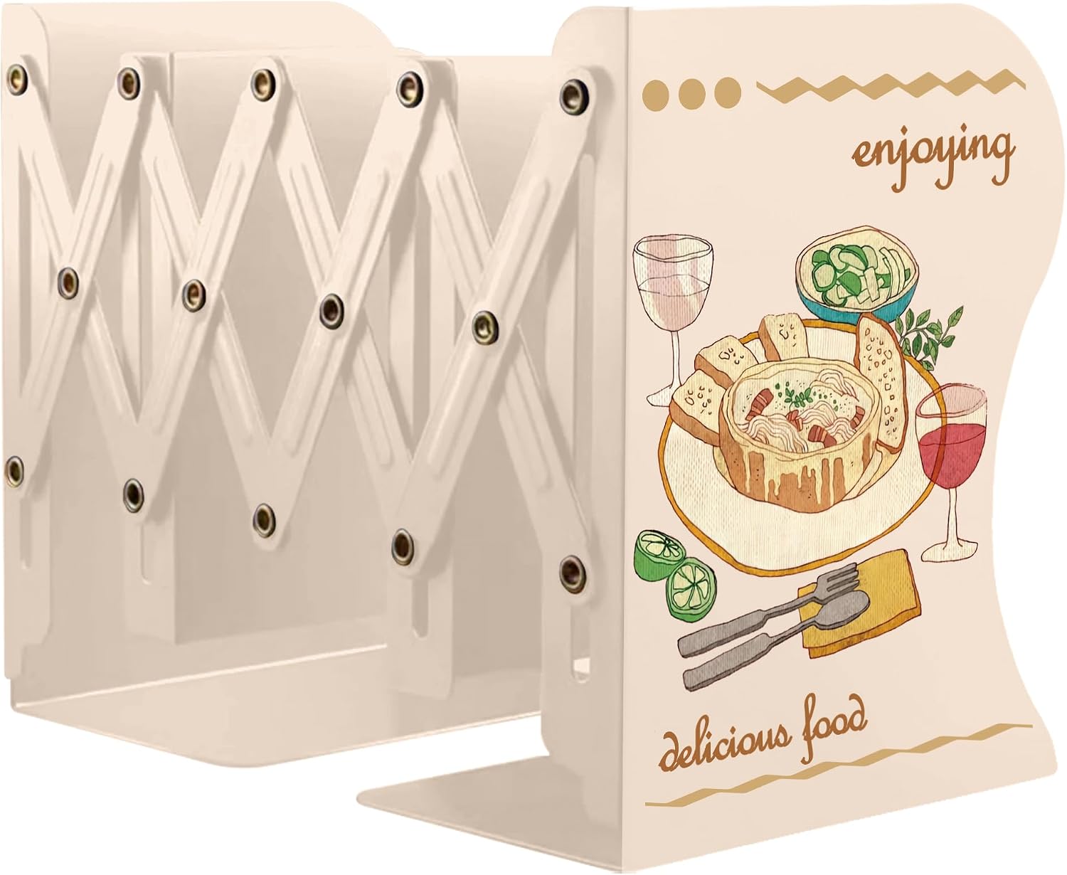 Amazon.com: Cookbook Bookends, Kitchen Bookends, Adjustable Metal Book ...