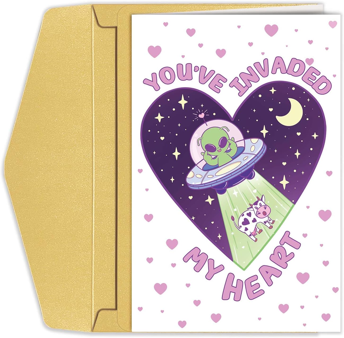 Amazon.com: Funny Alien Valentines Day Card, Cute Spaceship Valentines ...