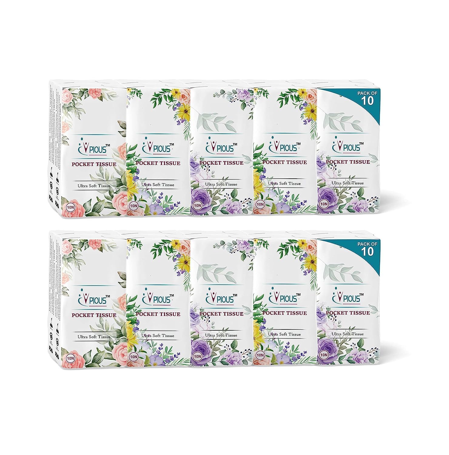 Groomup Pocket Tissue (2 Ply, 200 Sheets) Eco Friendly Ultra Soft Face ...